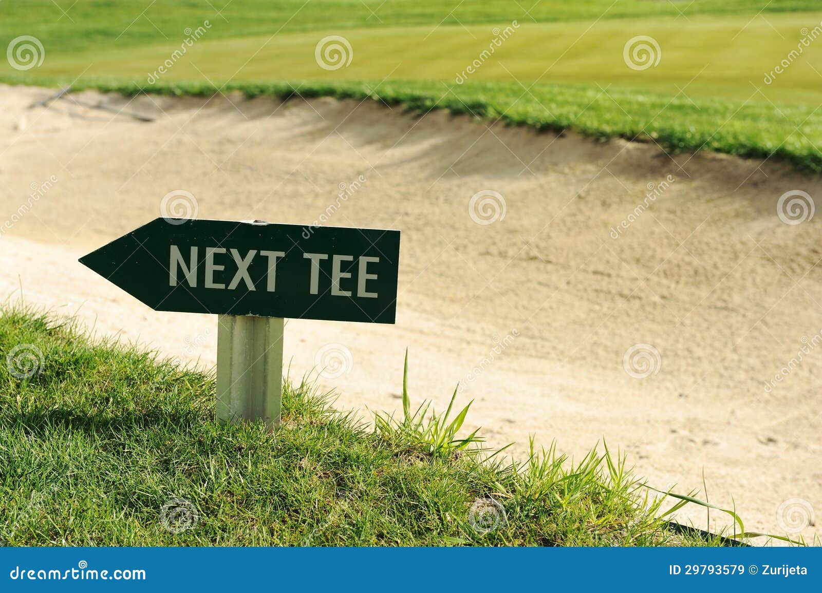 Next Tee Sign Arrow Golf Field Stock Image - Image of hole, landscape ...