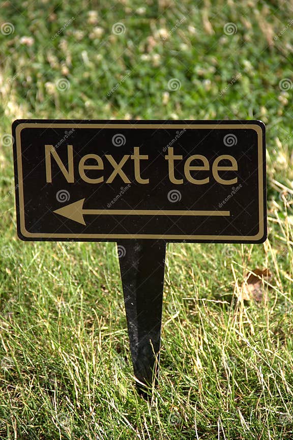 Next Tee Sign on Golf Course Stock Photo - Image of pointing, sign ...