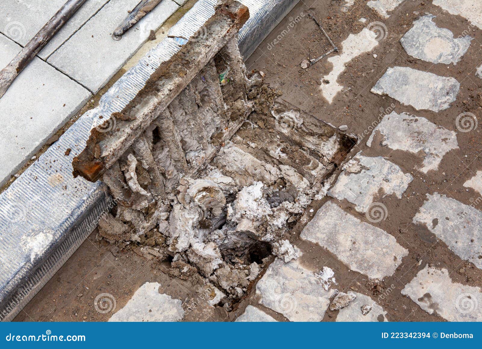 An clogged gully stock photo. Image of blockage, gully - 223342394