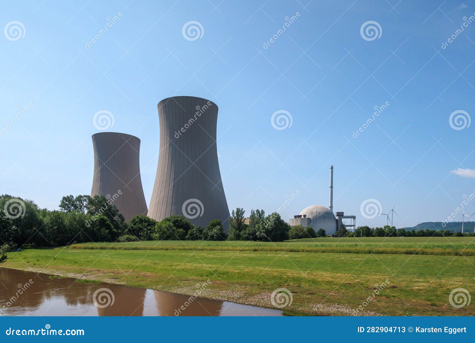 Next To a River is a Nuclear Power Plant Stock Image - Image of ...