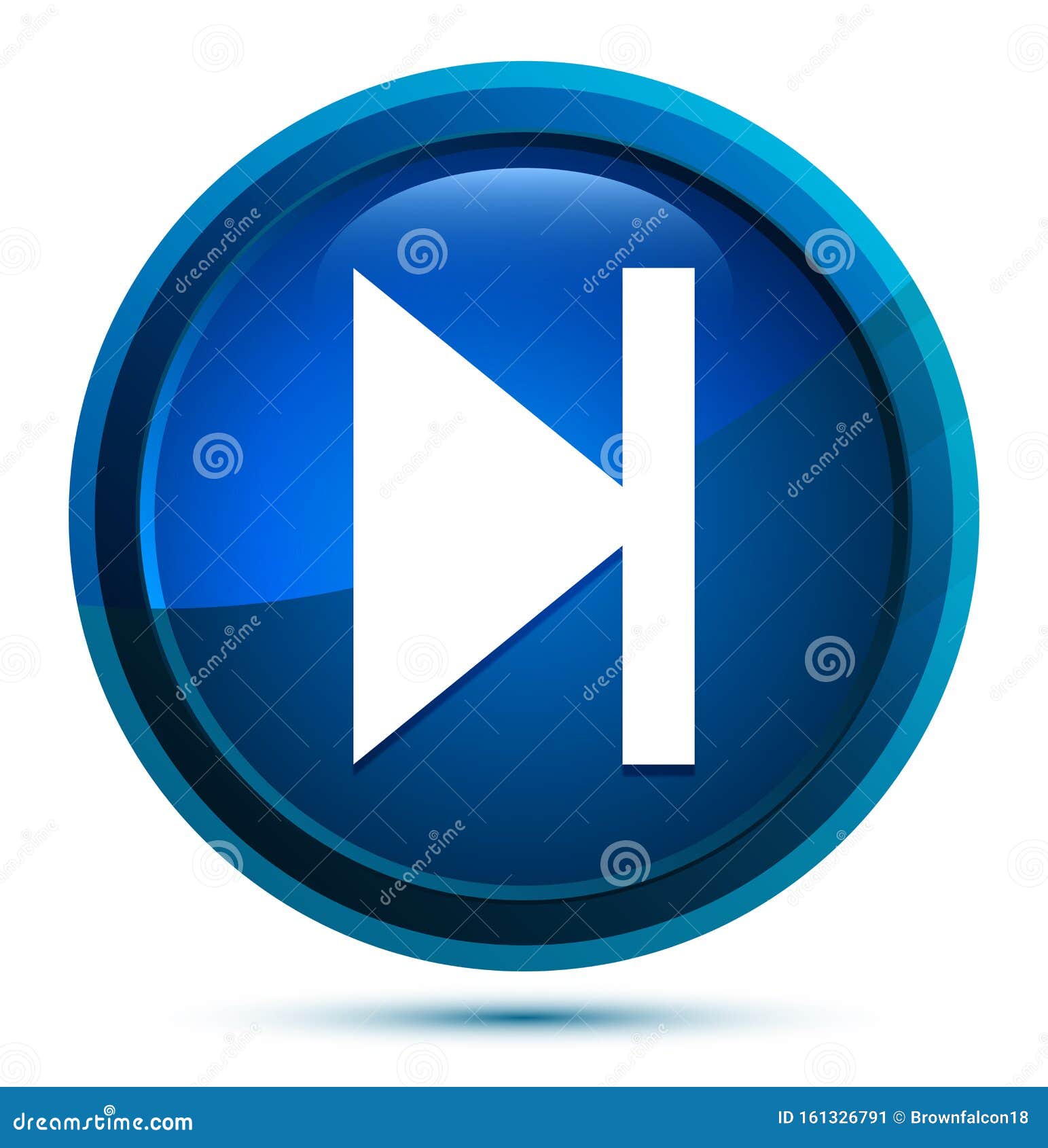 Next Track Icon Elegant Blue Round Button Illustration Stock Vector ...