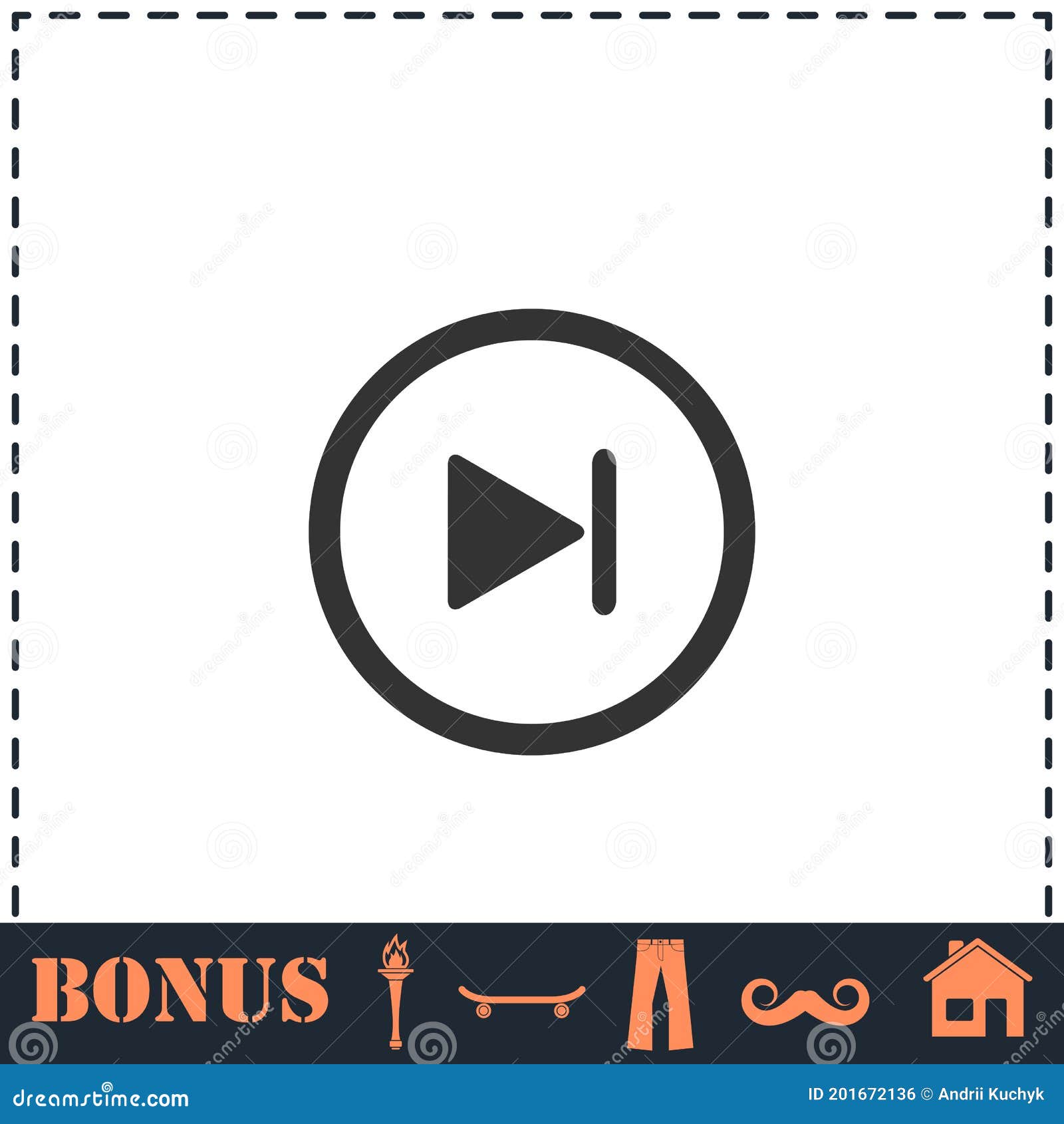 Next track icon flat stock illustration. Illustration of vector - 201672136