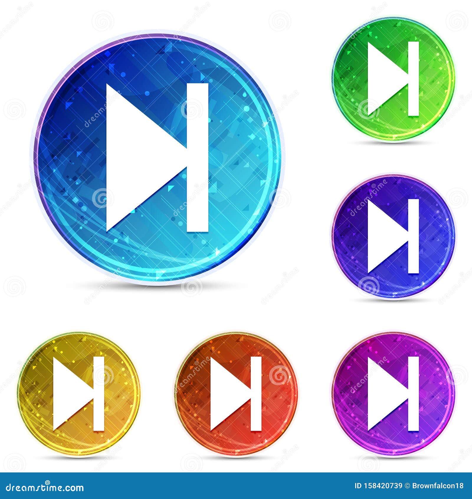 Next Track Icon Digital Abstract Round Buttons Set Illustration Stock ...