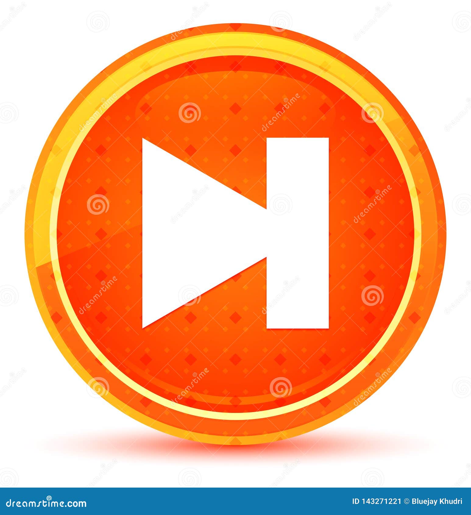Next Track Icon Natural Orange Round Button Stock Illustration ...