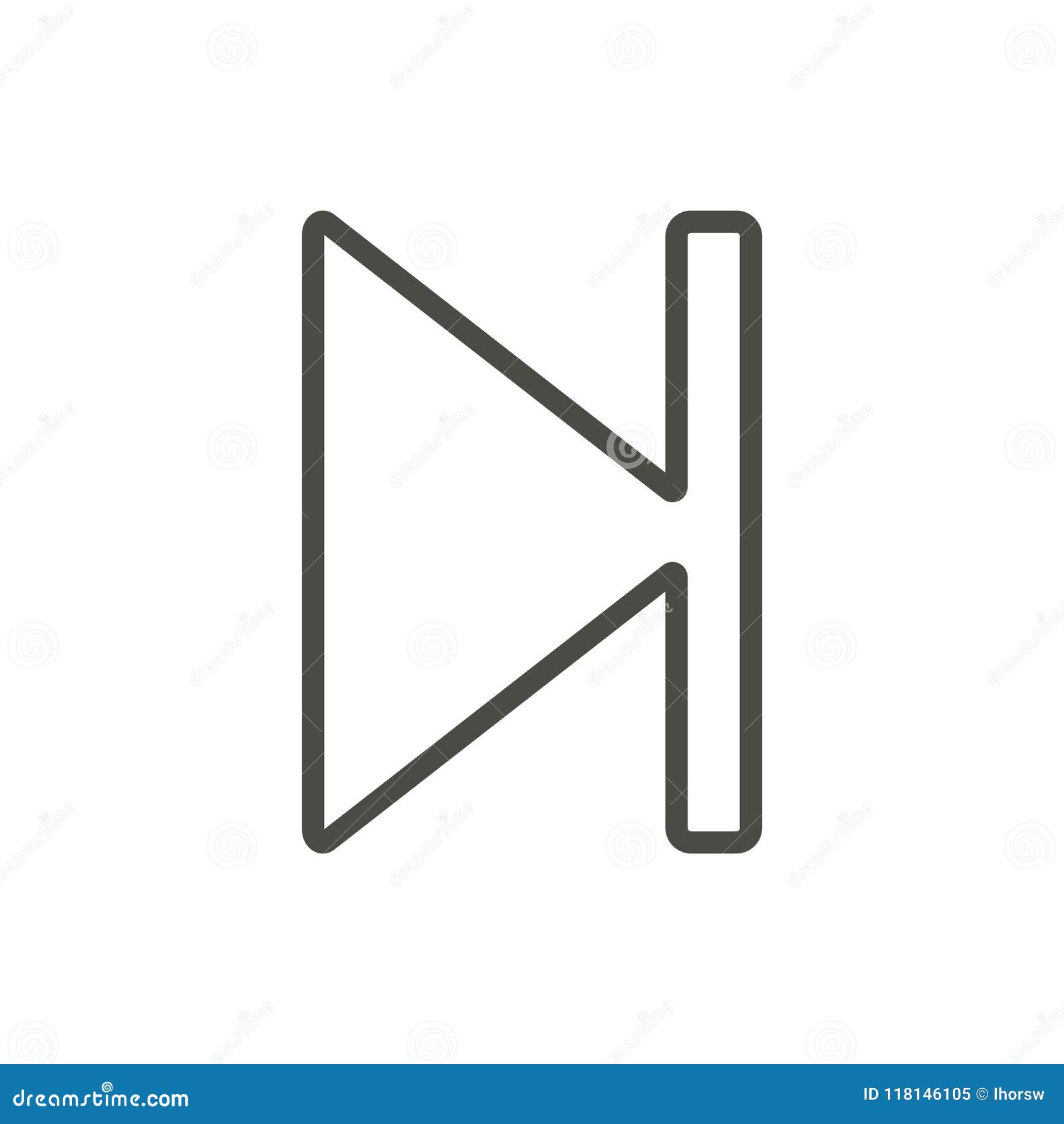 Next Track Icon Vector. Forward, Skip Line Symbol. | CartoonDealer.com ...
