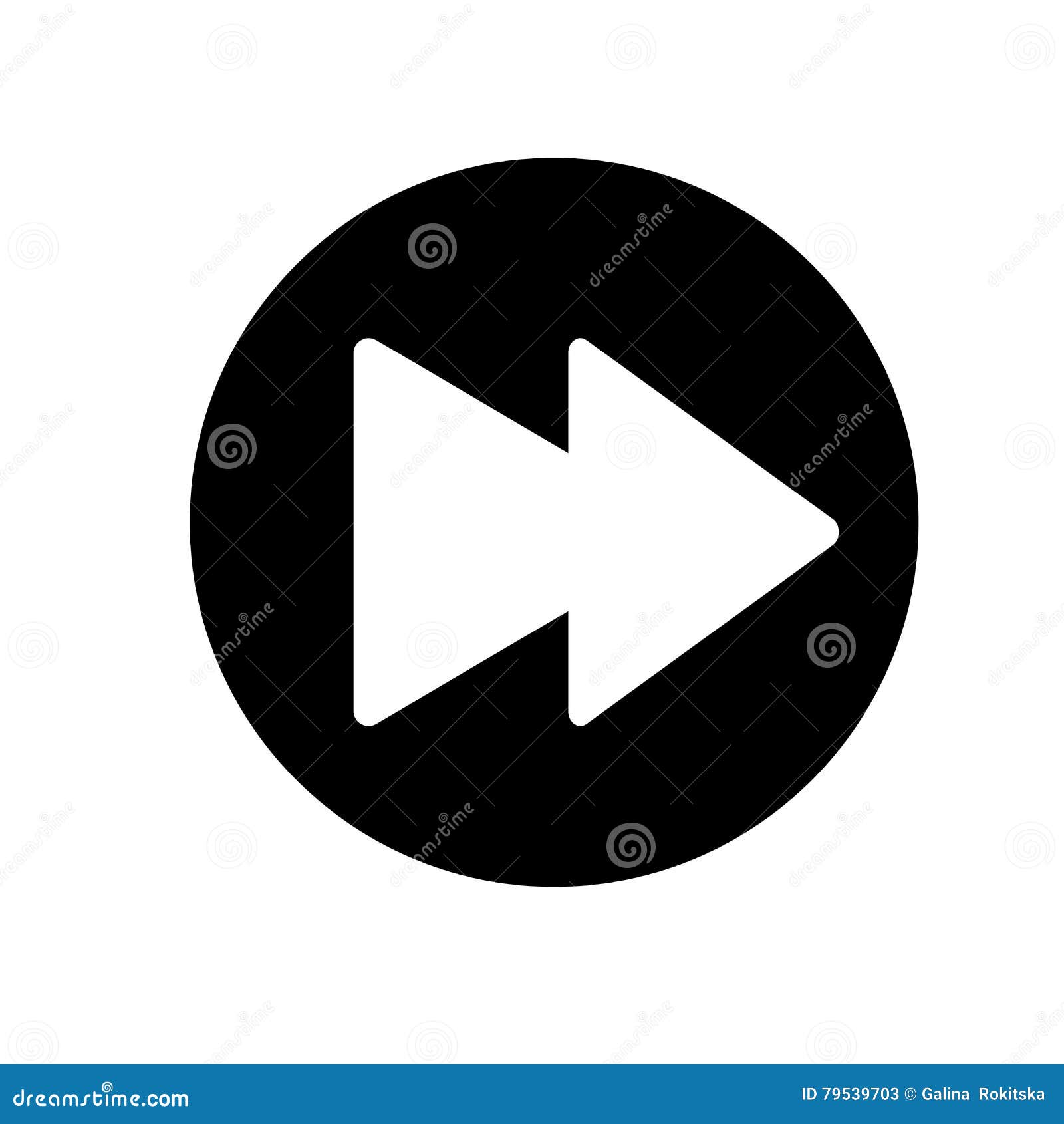 Next Track Media Player Icon Illustration. Black and White Icon. Vector ...