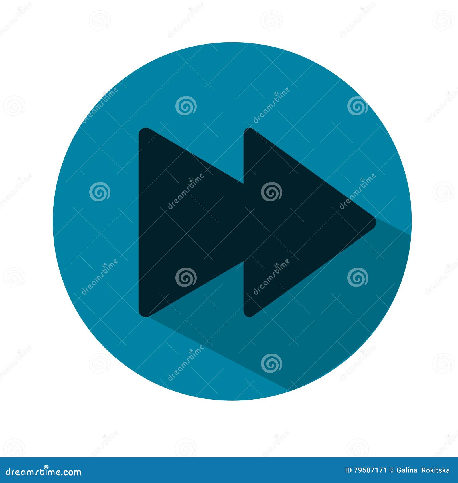 Next Track Media Player Icon Illustration. Blue Flat Icon. Vector ...