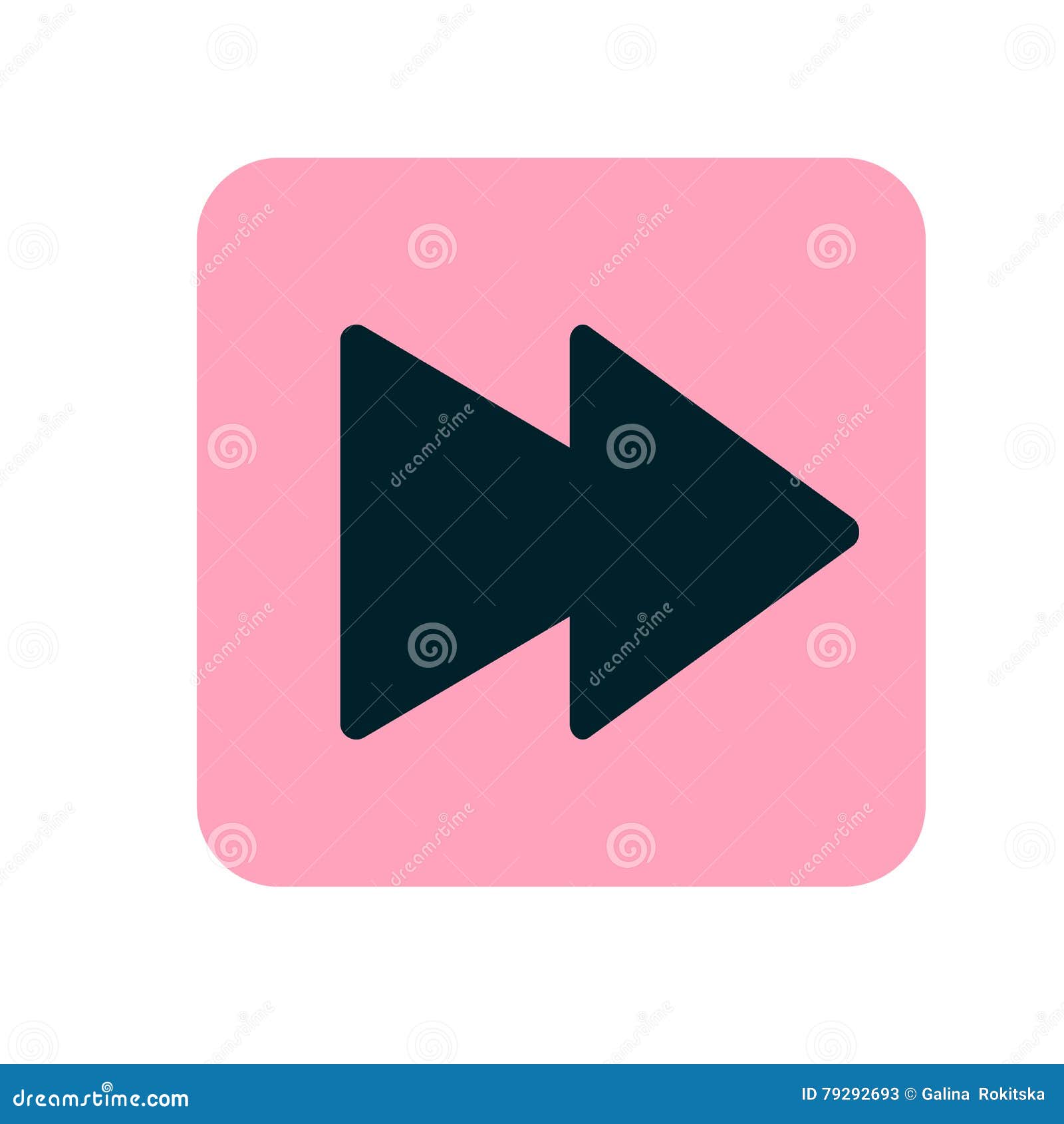 Next Track Media Player Icon Illustration. Pink Flat Icon. Vector ...