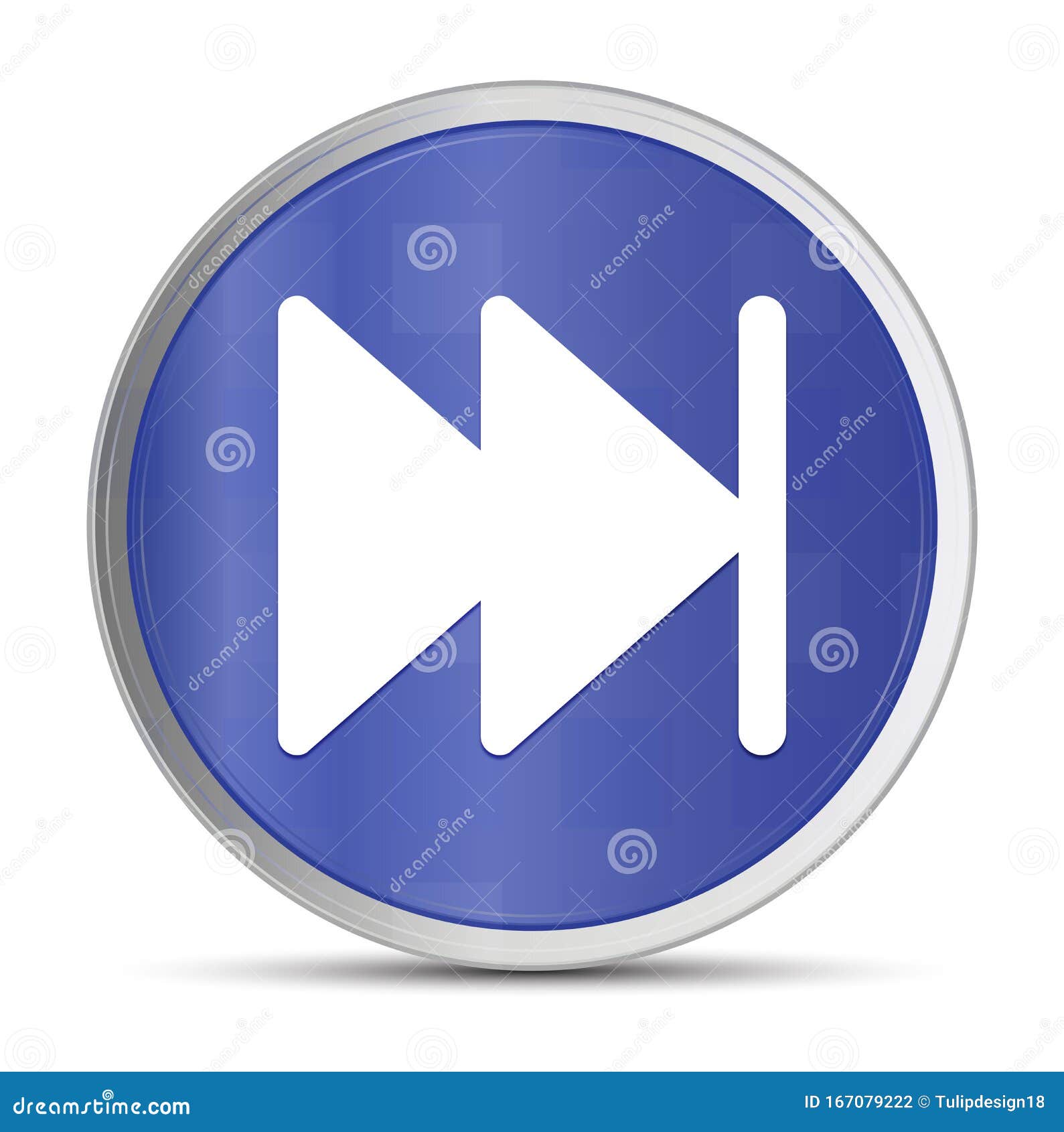 Next Track Playlist Icon Prime Blue Round Button Vector Illustration ...