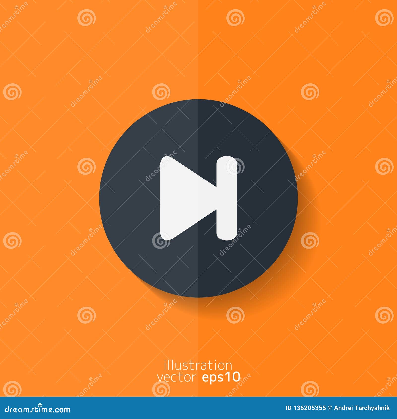 Next Track Web Icon.Media Player. Flat Design. Stock Vector ...