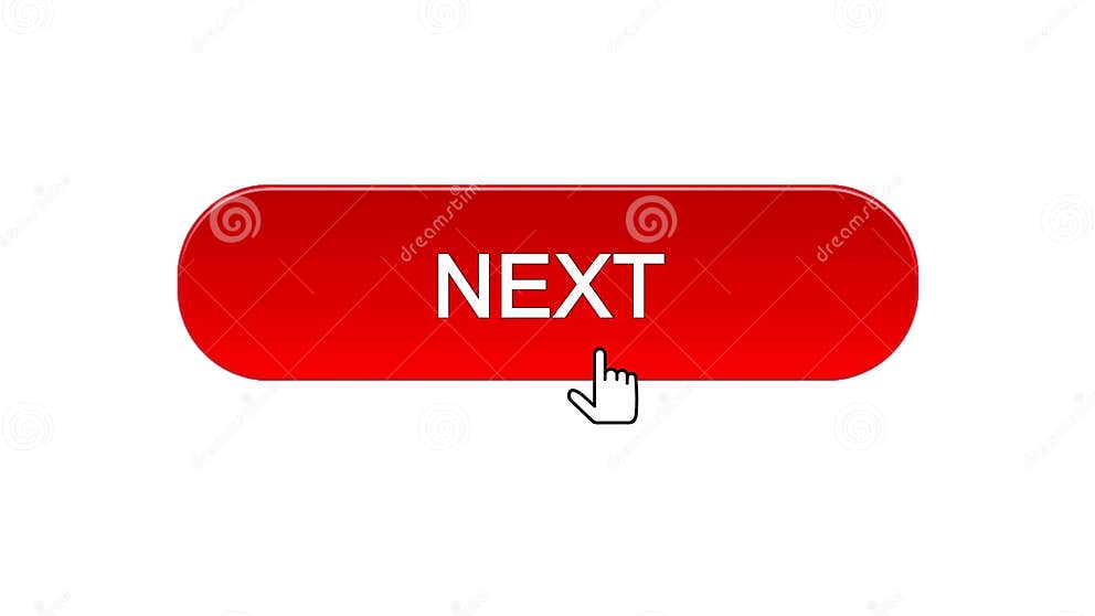 Next Web Interface Button Clicked with Mouse Cursor, Red Color, Online Program Stock ...