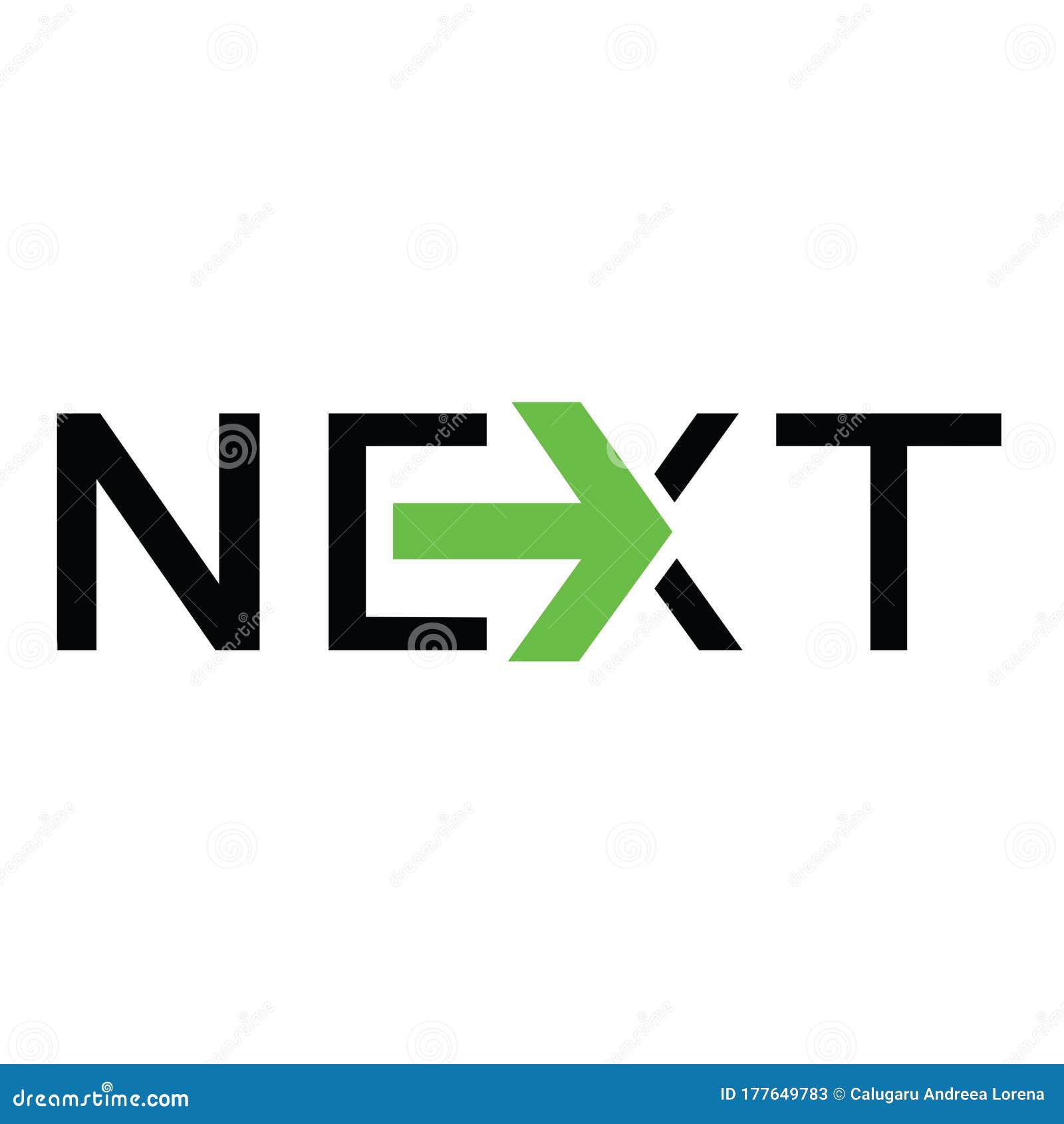 Next word logo stock vector. Illustration of green, emblem - 177649783