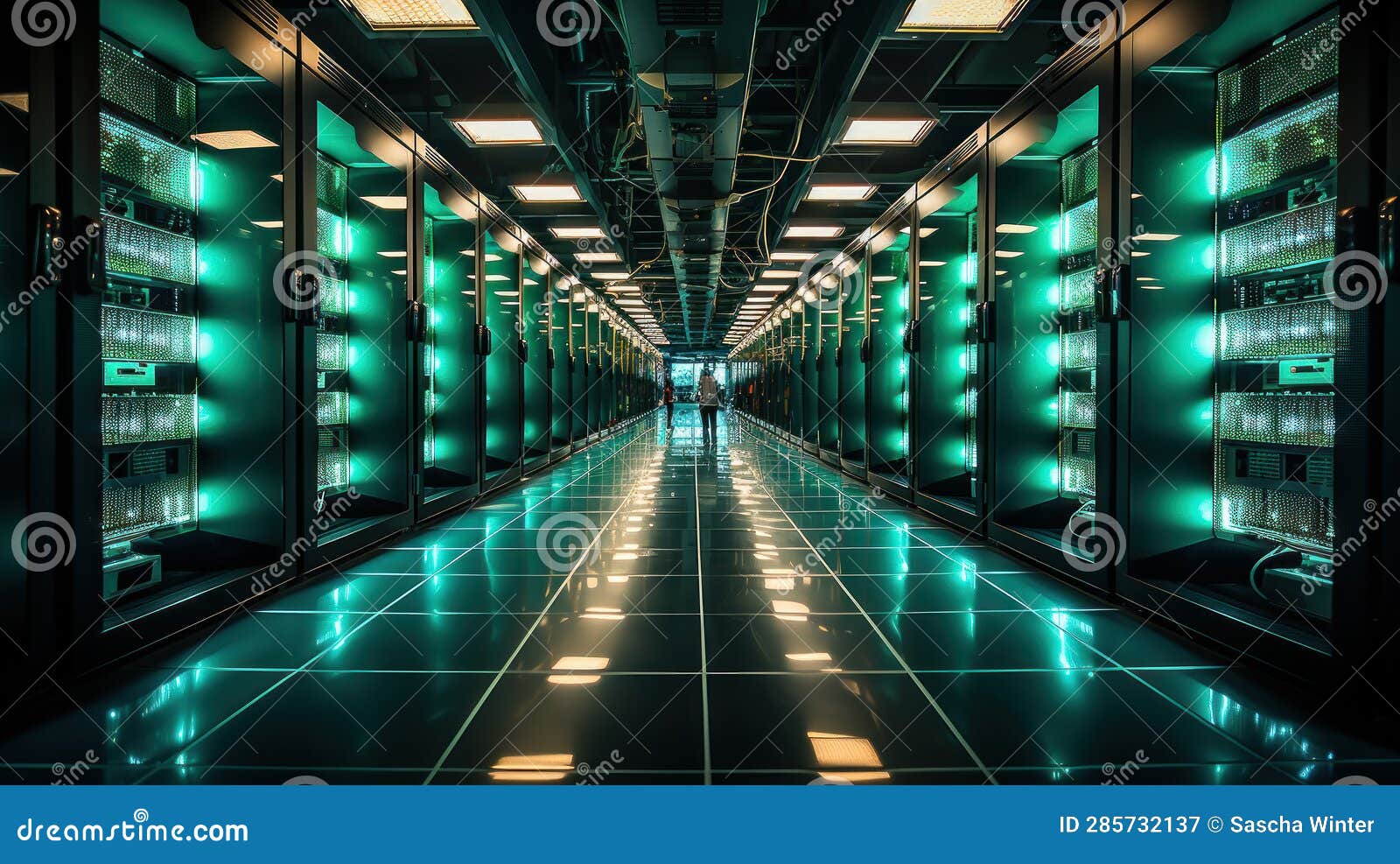 The Nexus of Big Data: Inside the Cloud Computing Center Stock ...