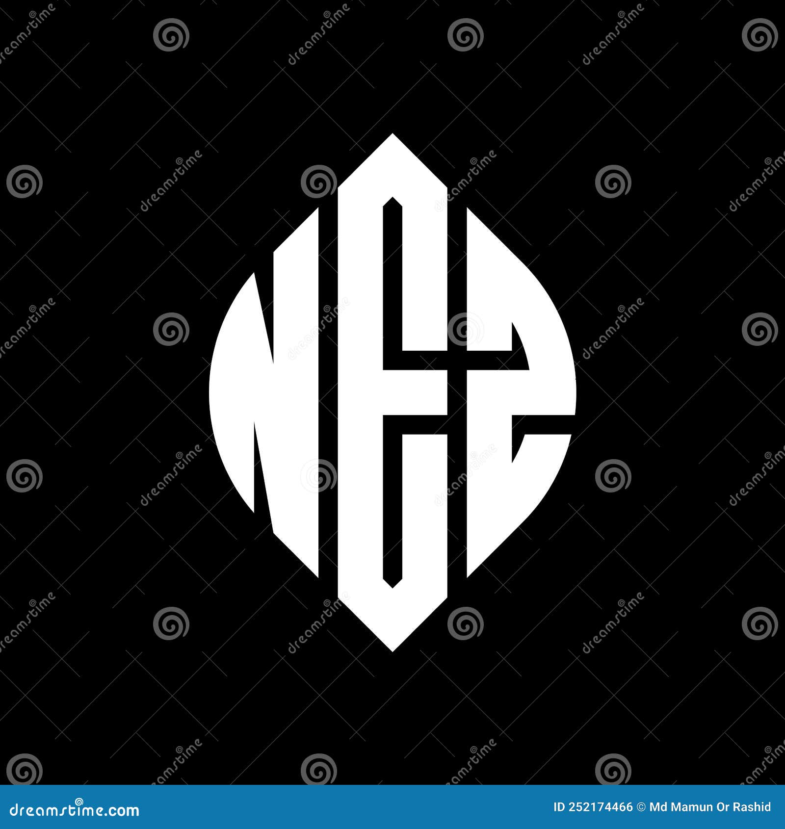 NEZ Circle Letter Logo Design with Circle and Ellipse Shape. NEZ ...