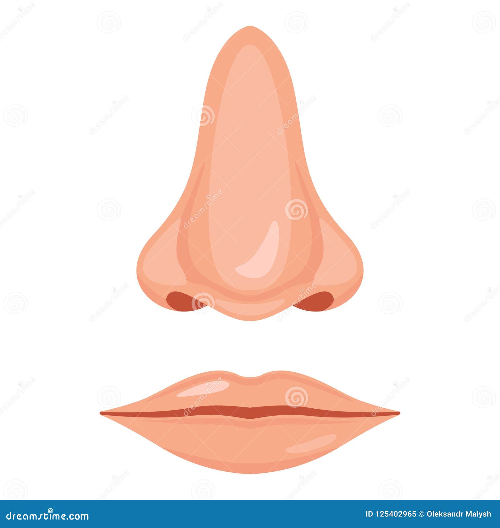 Nez et bouche humains illustration de vecteur. Illustration du foncé ...