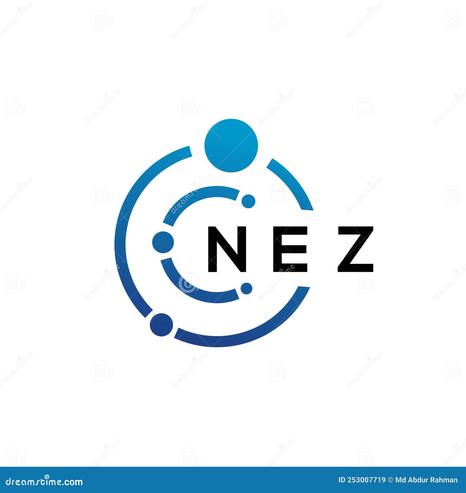 NEZ Letter Technology Logo Design on White Background. NEZ Creative ...