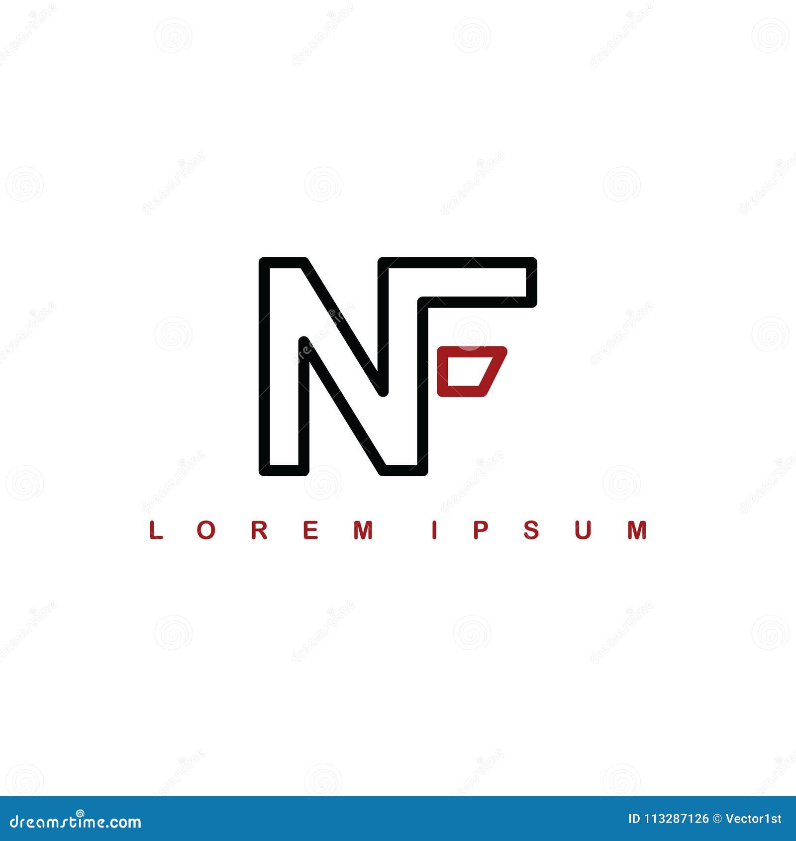 Nf Alphabet Letter Art Theme Logo Logotype Stock Vector - Illustration ...