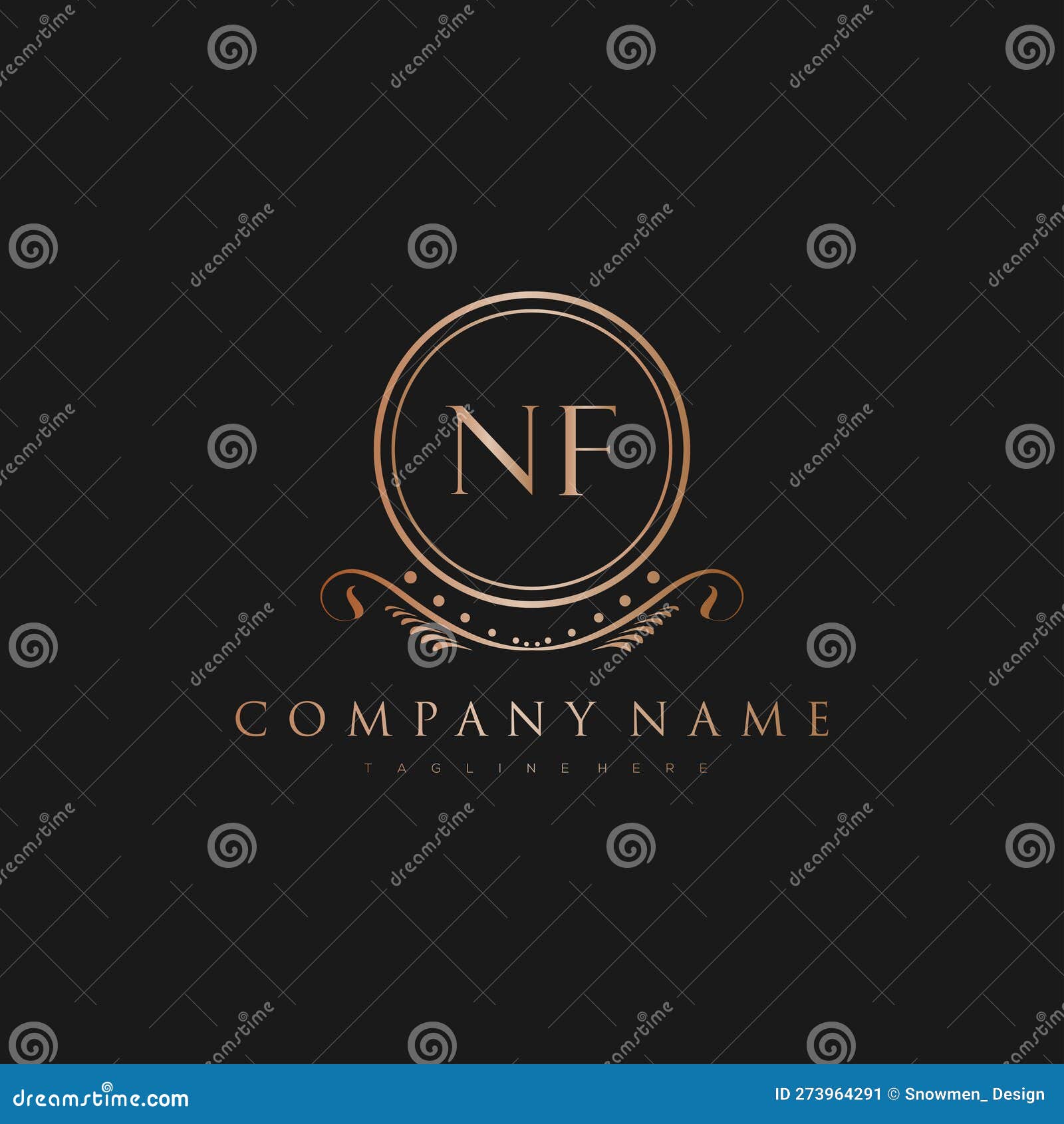 NF Letter Initial with Royal Luxury Logo Template Stock Vector ...