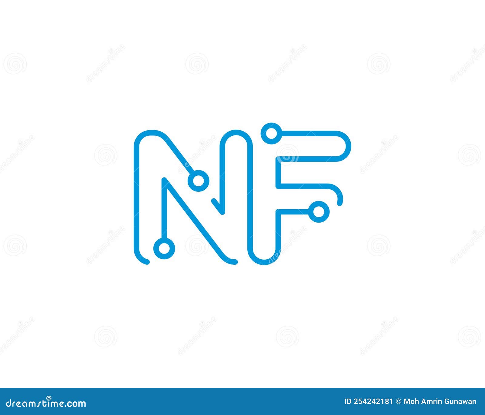 NF Letters, Electronic Circuit, Technology Logo Design Vector 001 Stock ...