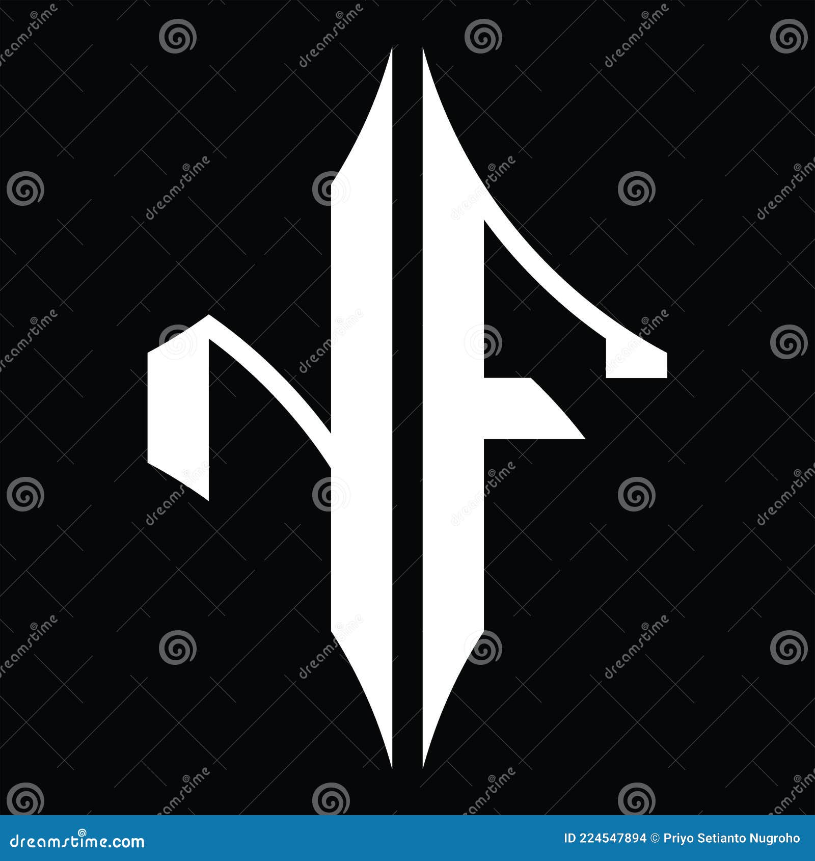 NF Logo Monogram with Diamond Shape Design Template Stock Vector ...