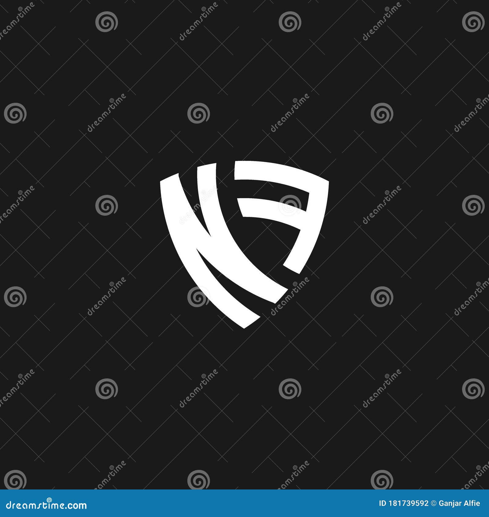 NF Monogram Logo with Shield Shape Stock Vector - Illustration of ...