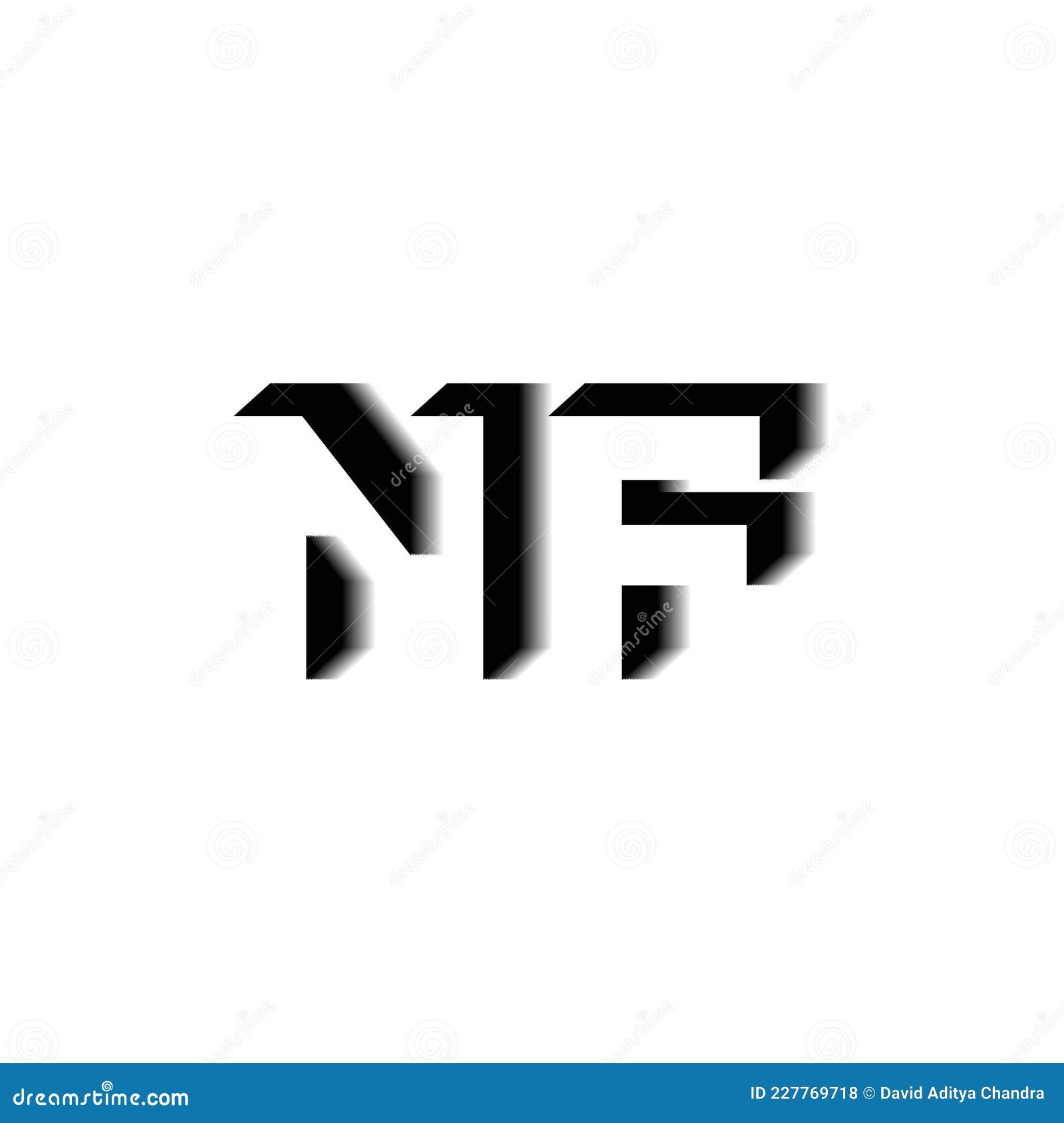 NF Monogram Shadow Shape Style Stock Vector - Illustration of graphic ...