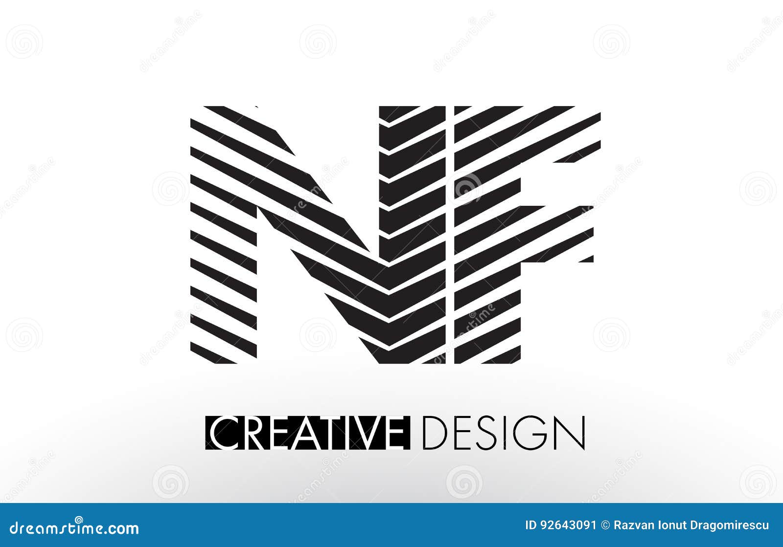 NF N F Lines Letter Design with Creative Elegant Zebra Stock Vector ...