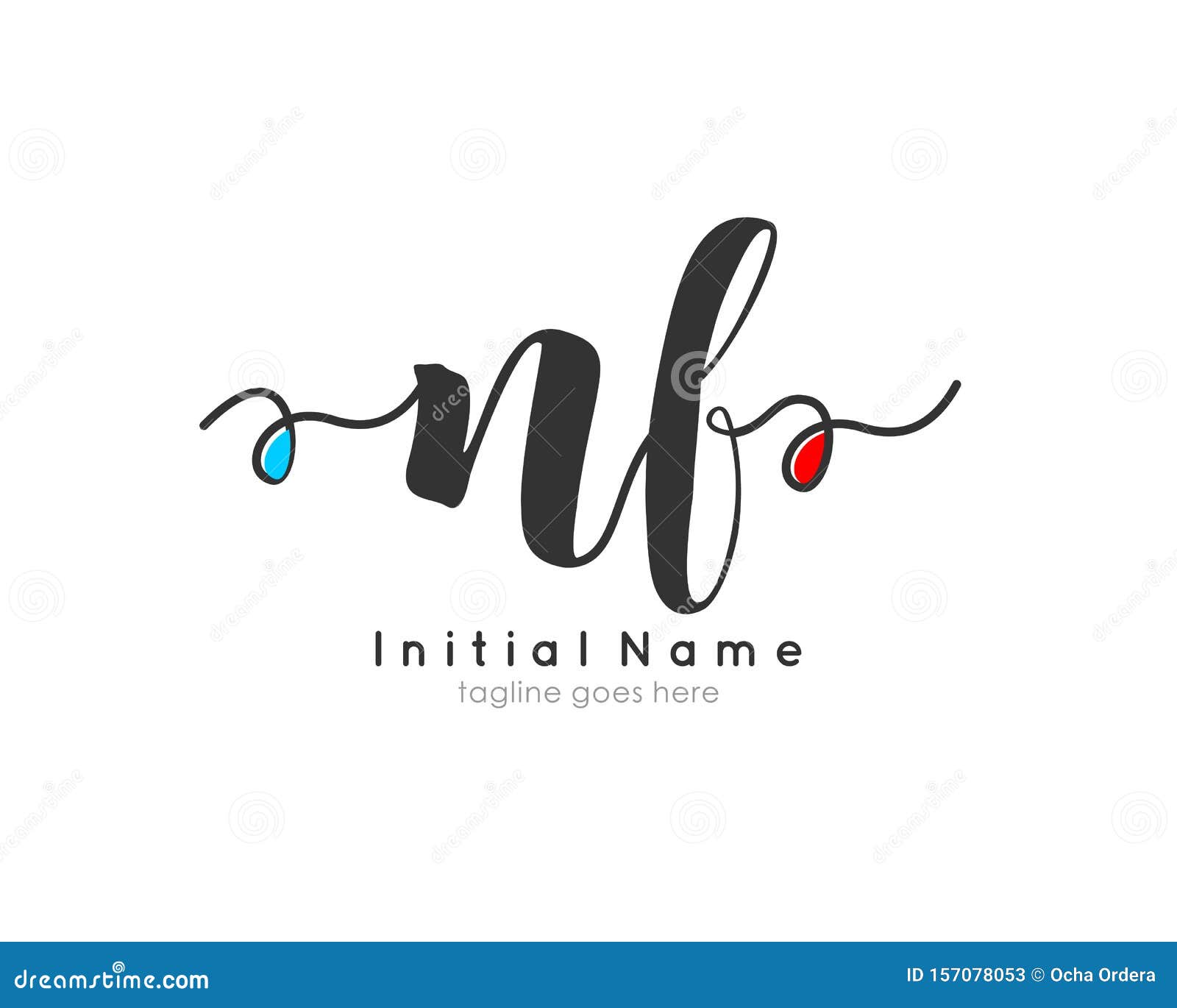 NF Signature Initial Logo Template Vector. Initial Signature Logo ...