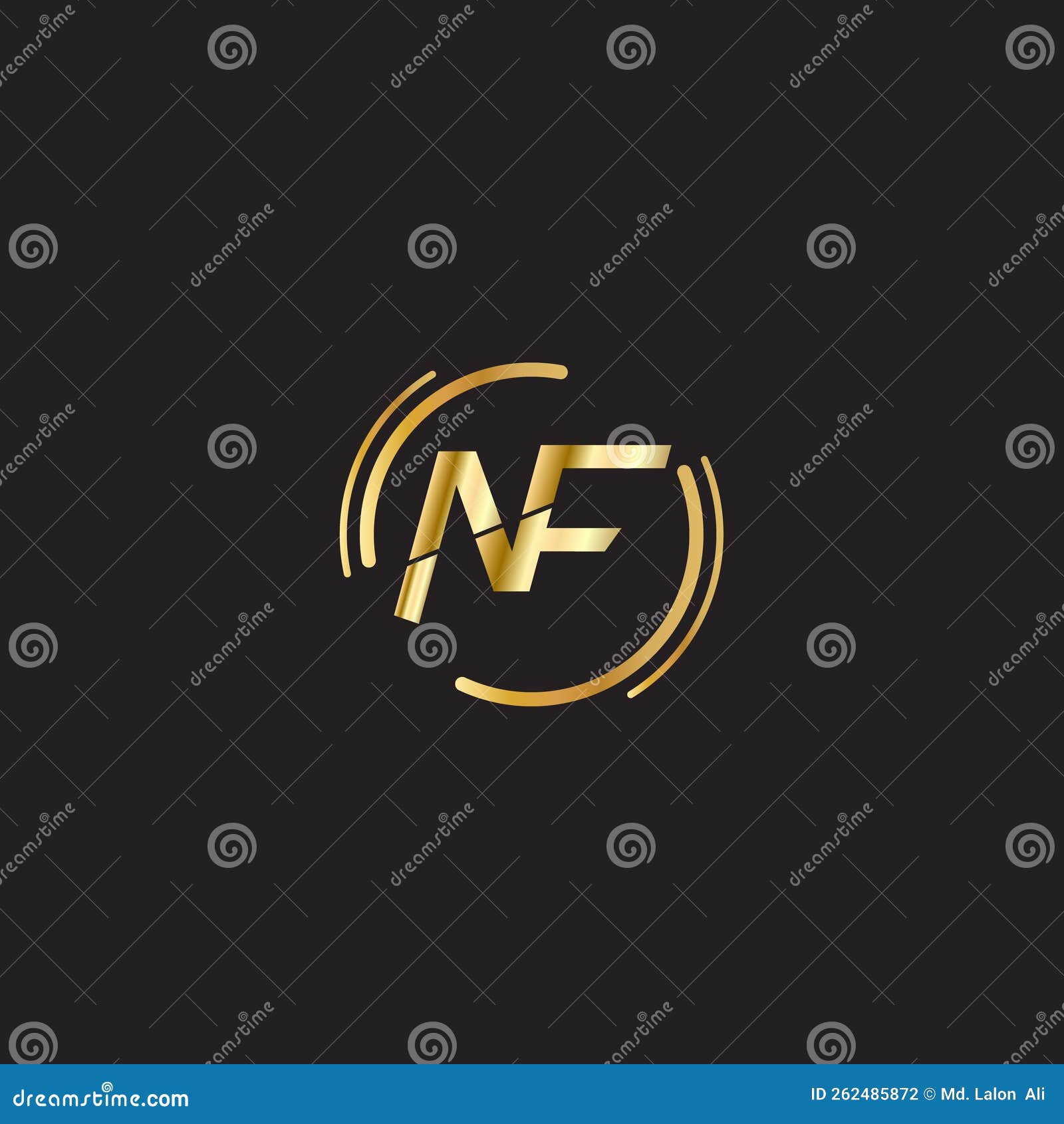 NF Text Logo Design stock vector. Illustration of poster - 262485872