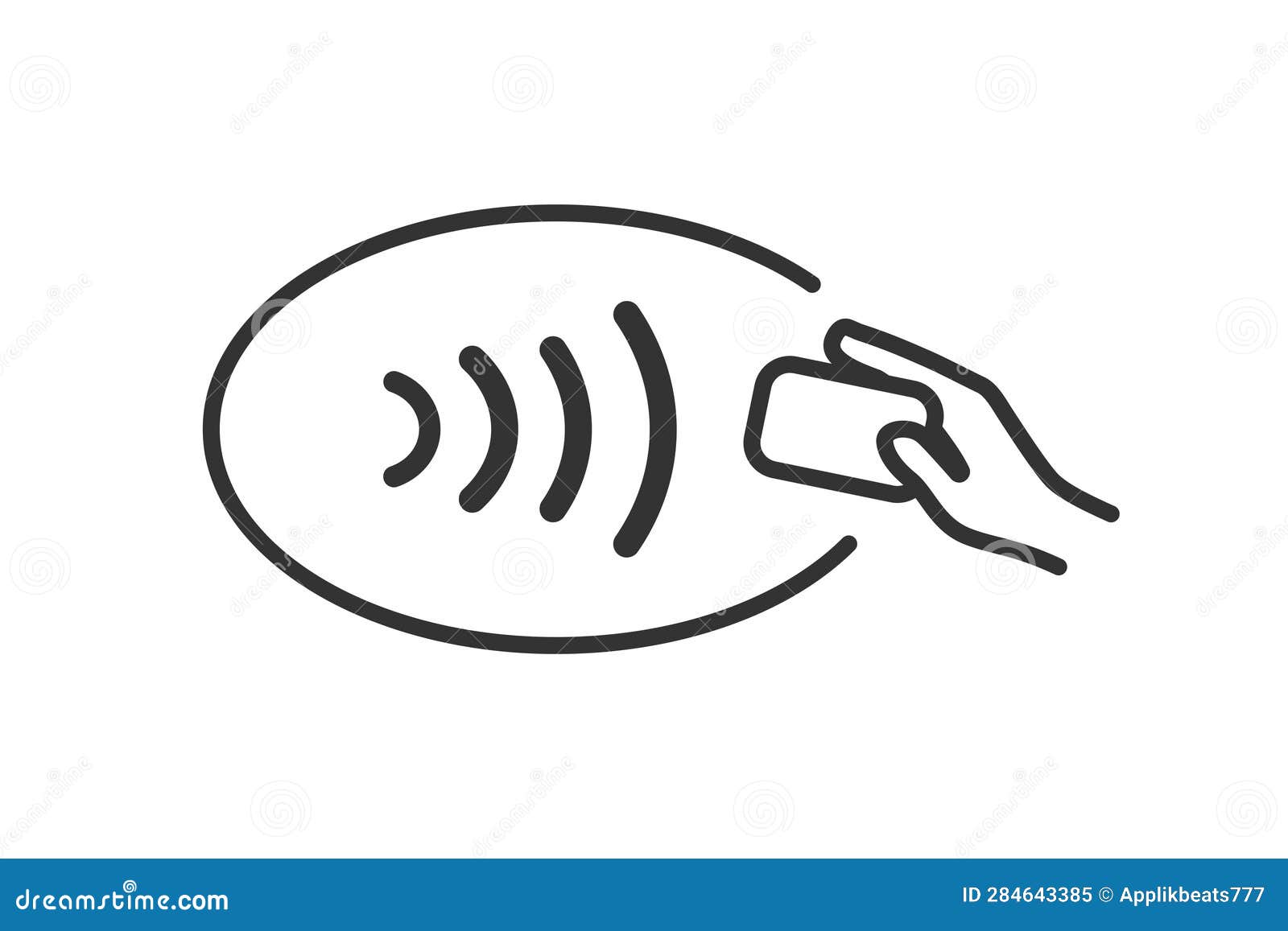 NFC Contactless Wireless Pay Sign Icon in Black Editorial Image ...