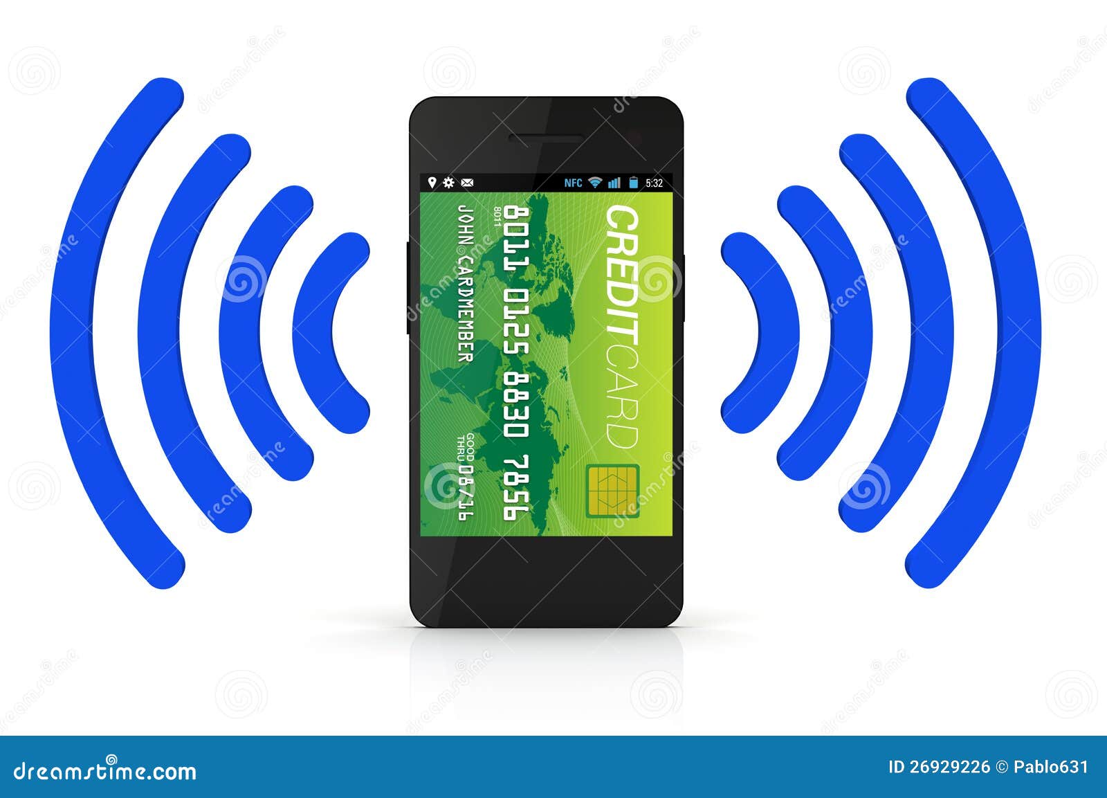NFC Digital Wallet stock illustration. Illustration of view - 26929226