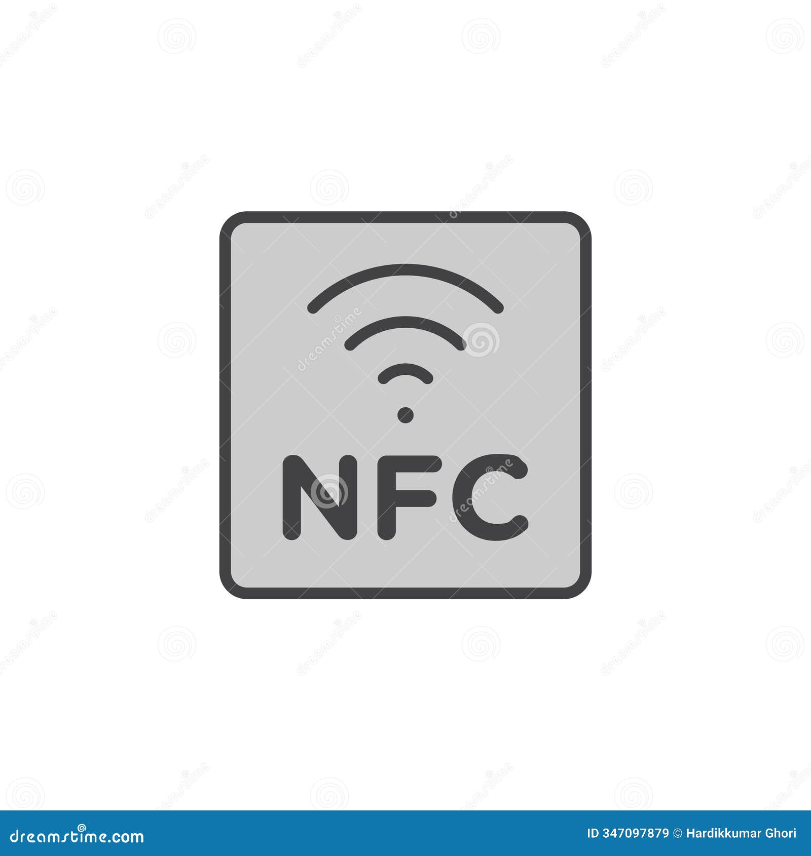 NFC Icon in Colored Version Stock Illustration - Illustration of phone ...