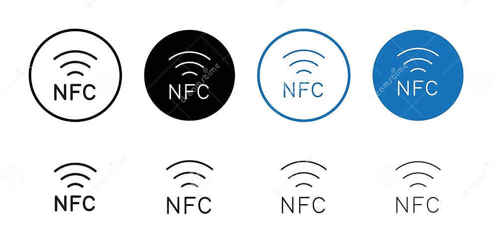 NFC Icon Outline Vector for Web Ui Stock Illustration - Illustration of ...