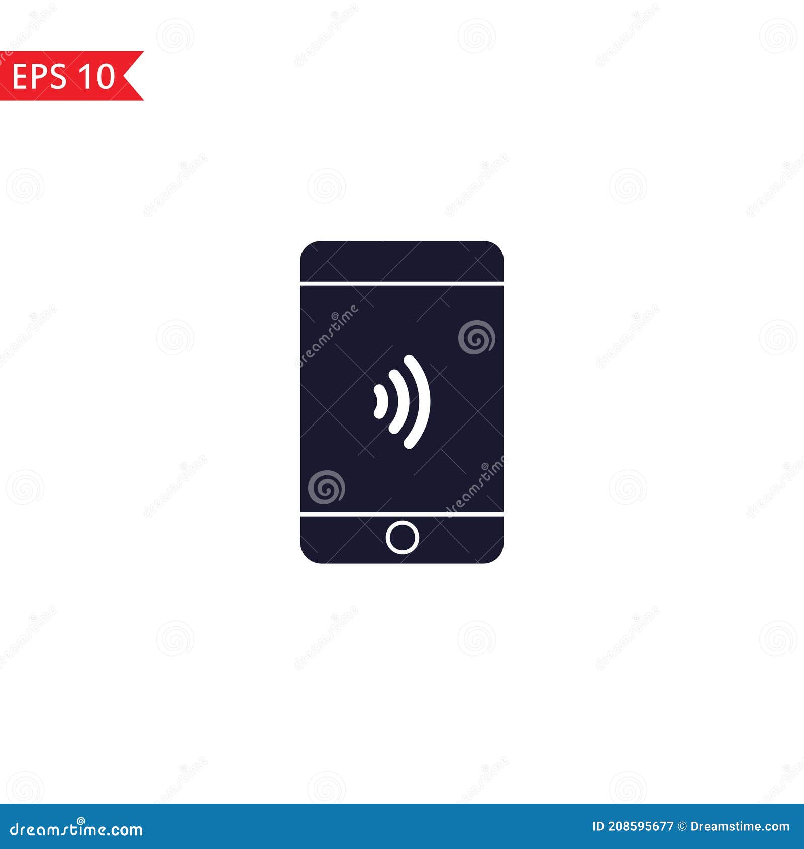 NFC Mobile Phone Icon Vector Stock Vector - Illustration of cashless ...