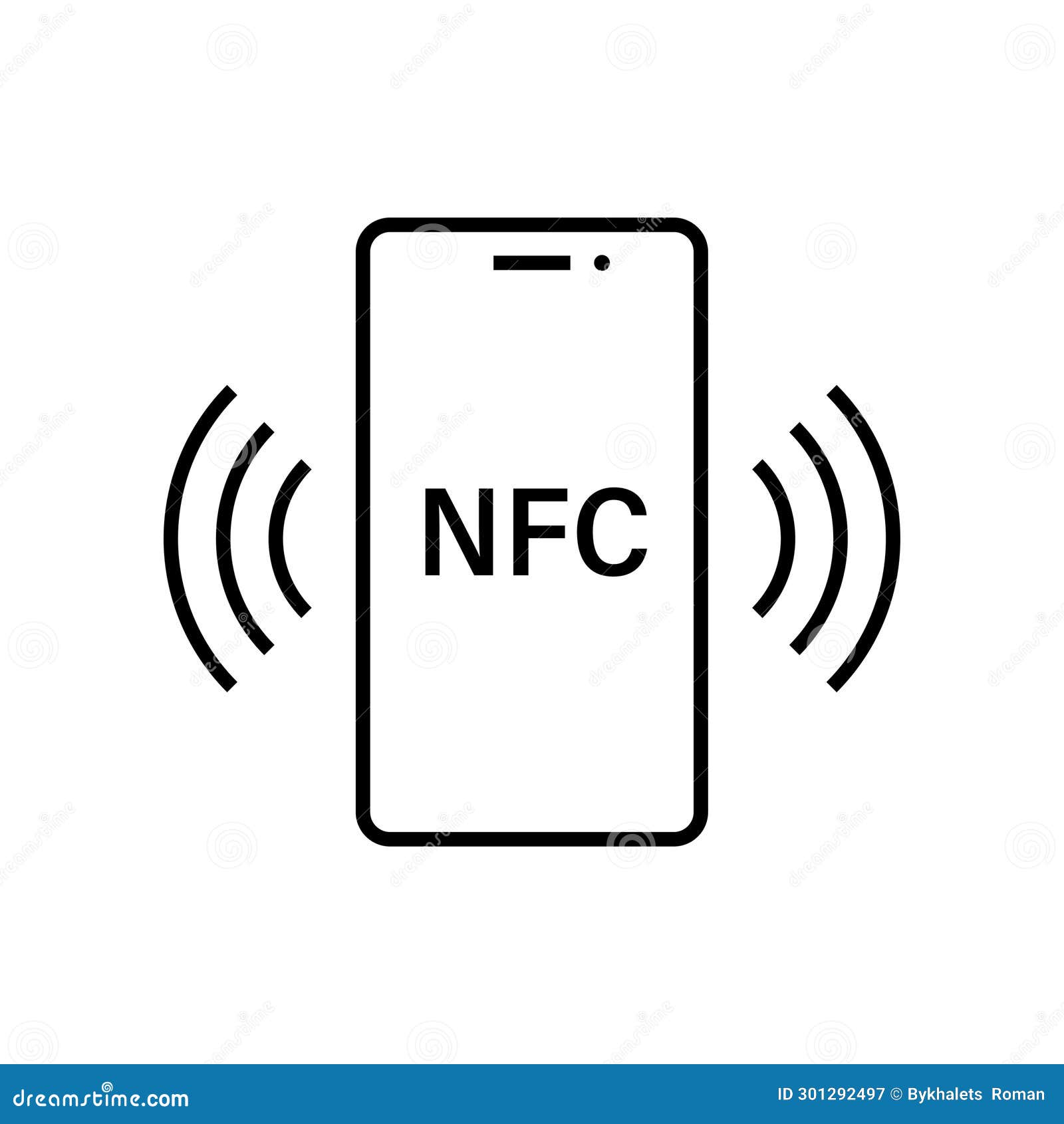 NFC Payment with Smartphone. NFC Technology Icon. Contactless NFC ...