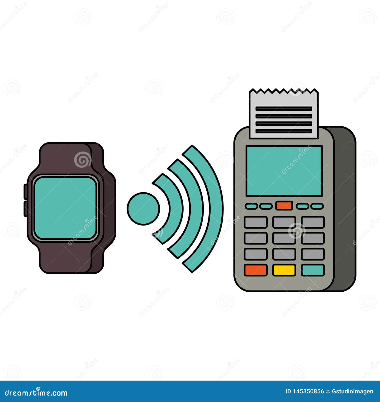 Nfc payment technology stock vector. Illustration of cell - 145350856