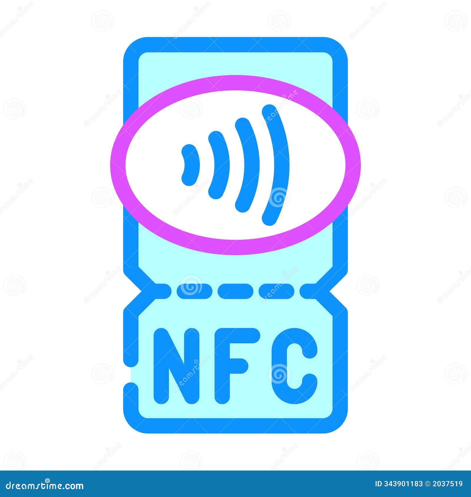 Nfc Symbol Technology Color Icon Vector Illustration Stock Illustration ...