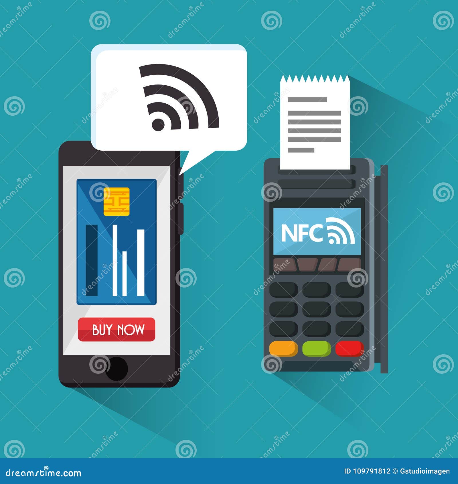 Nfc Technology Concept Design Stock Vector - Illustration of card ...