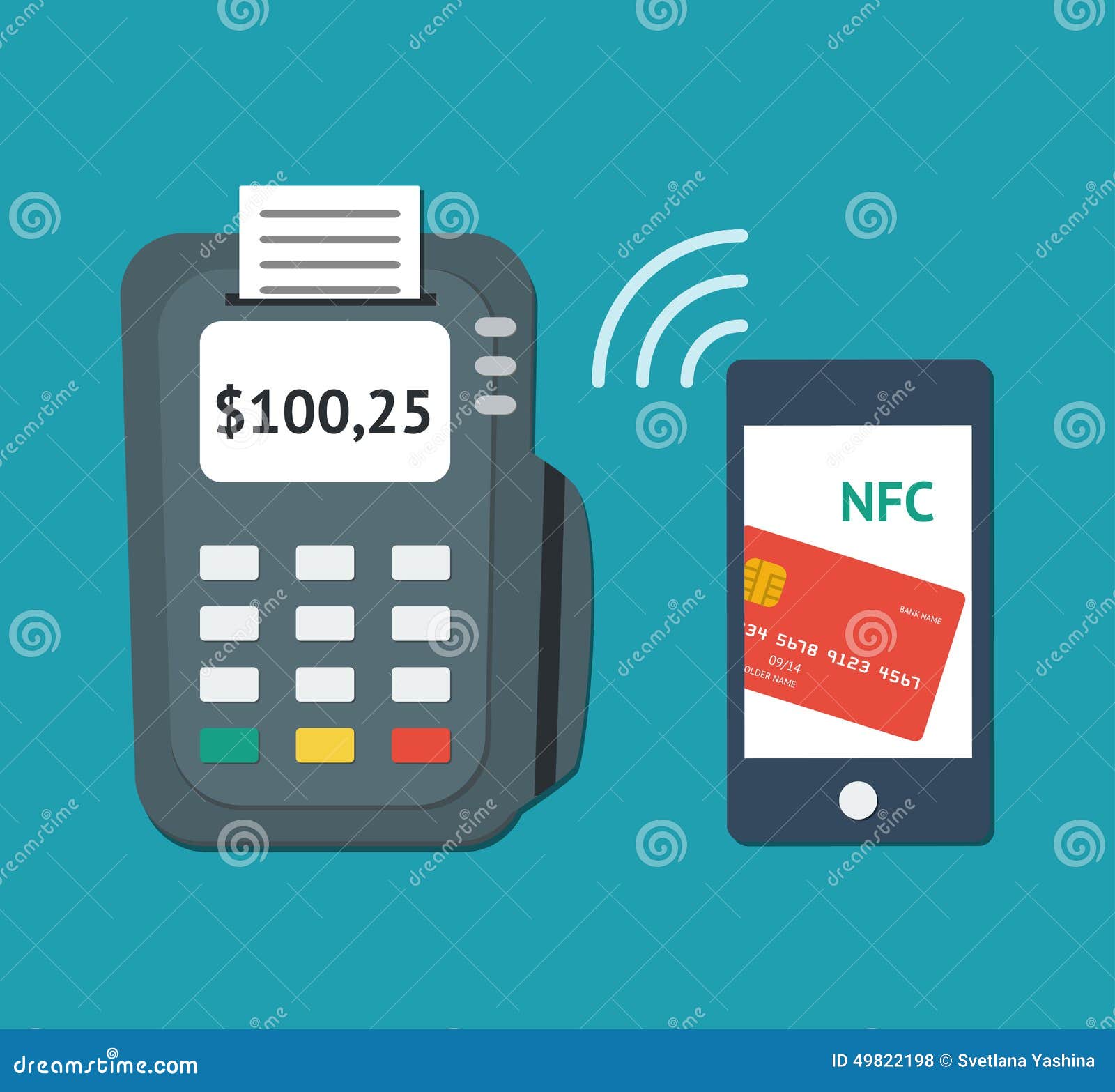 NFC technology concept stock vector. Illustration of phone - 49822198