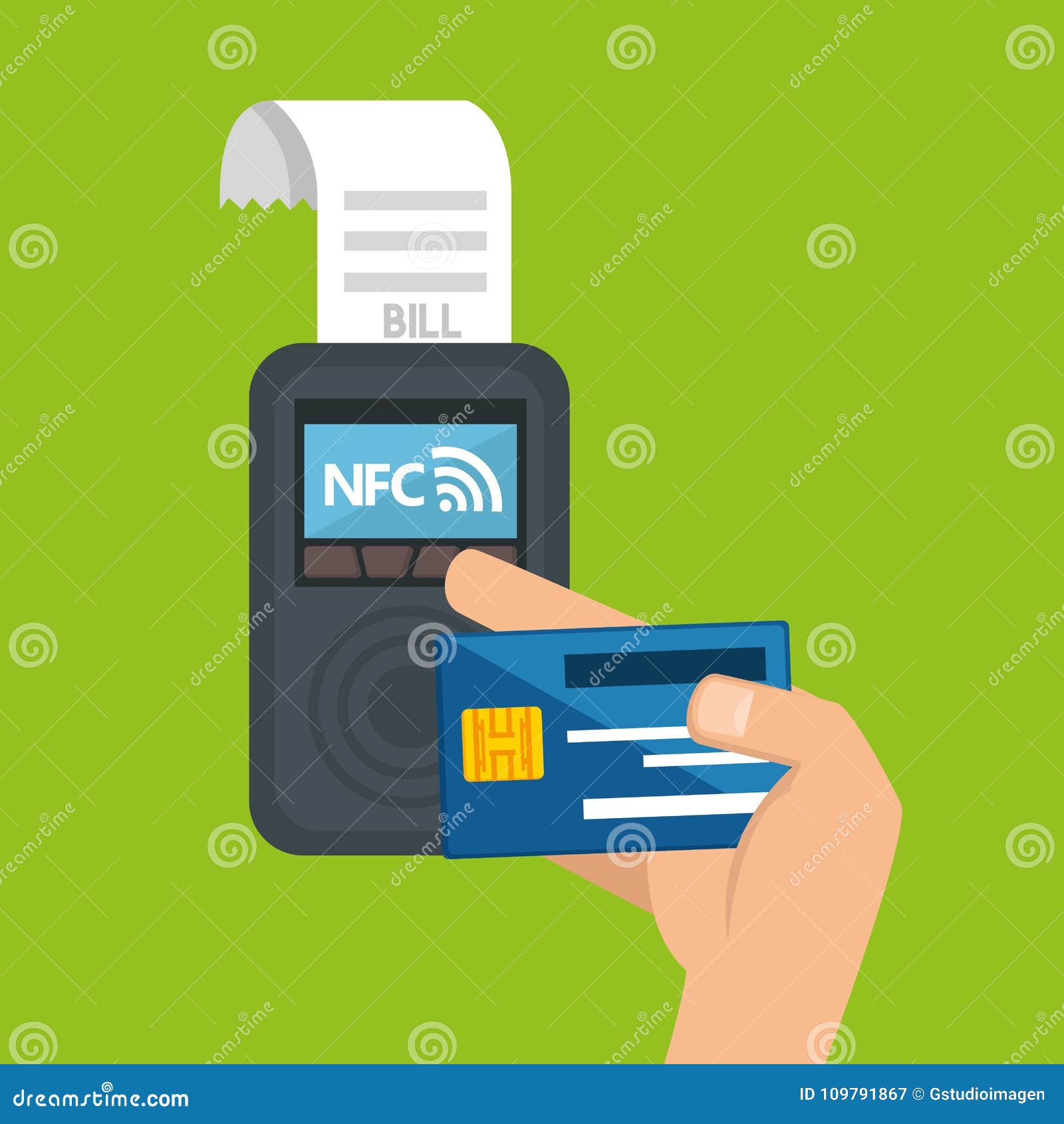 Nfc Technology Concept Design Stock Vector - Illustration of banking ...