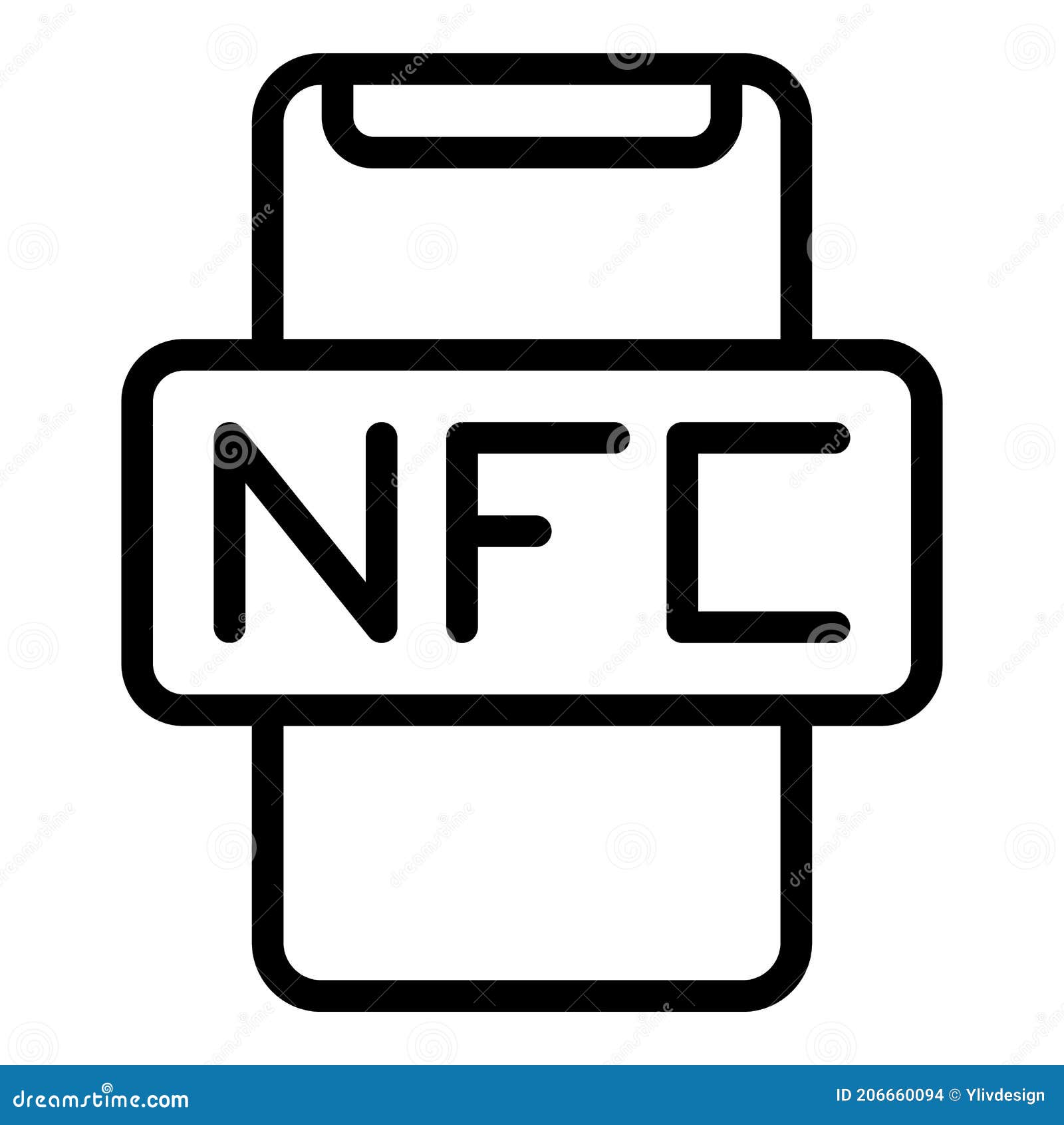 Nfc Technology Icon, Outline Style Stock Illustration - Illustration of ...