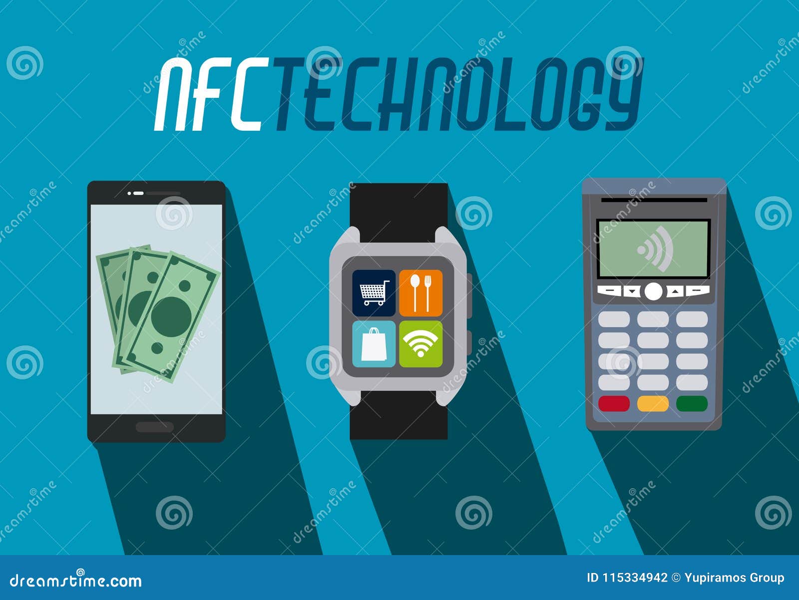 NFC technology concept stock vector. Illustration of banking - 115334942