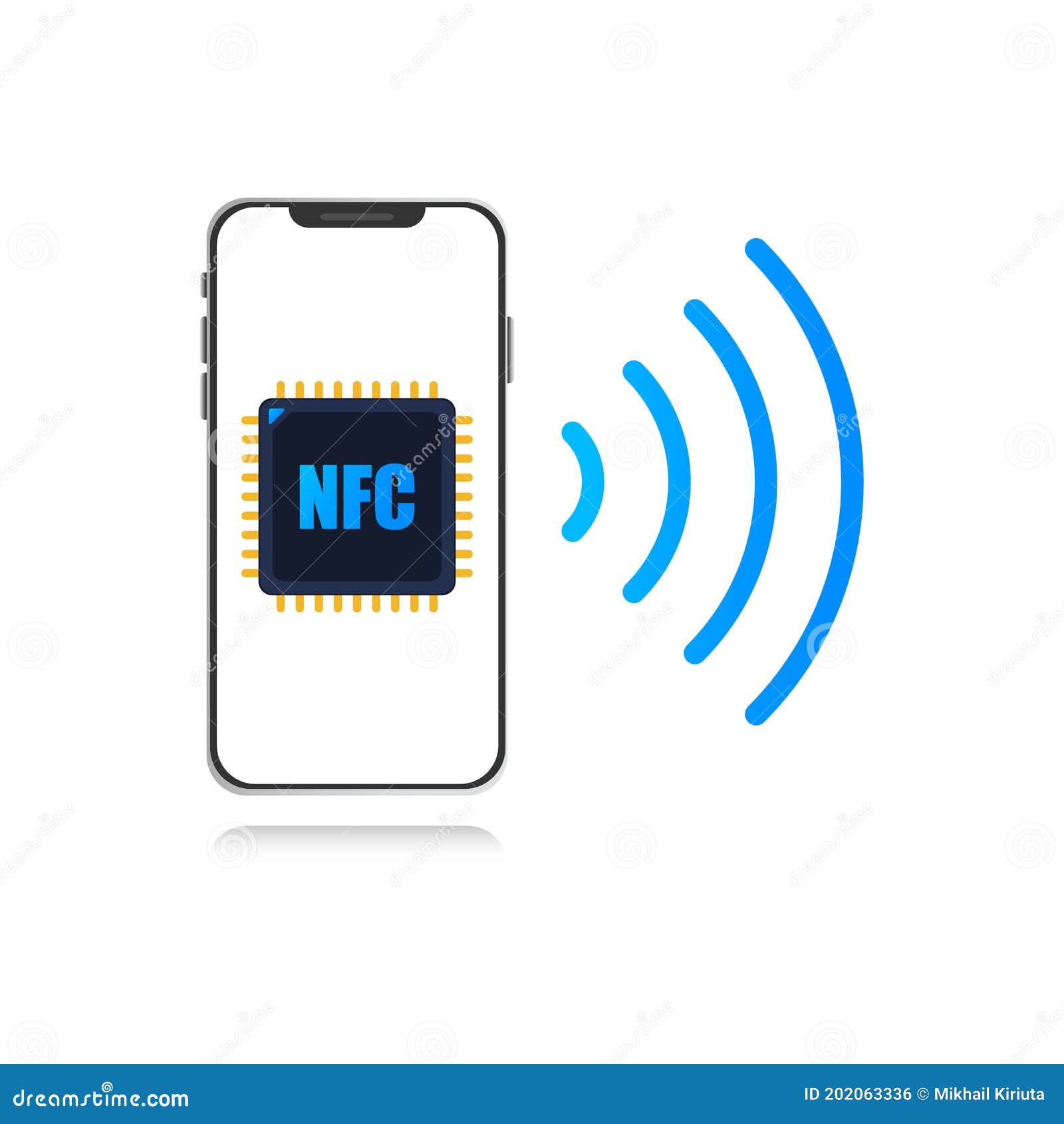 NFC Technology in a Smartphone. Sign Logo Contactless Wireless Payment ...