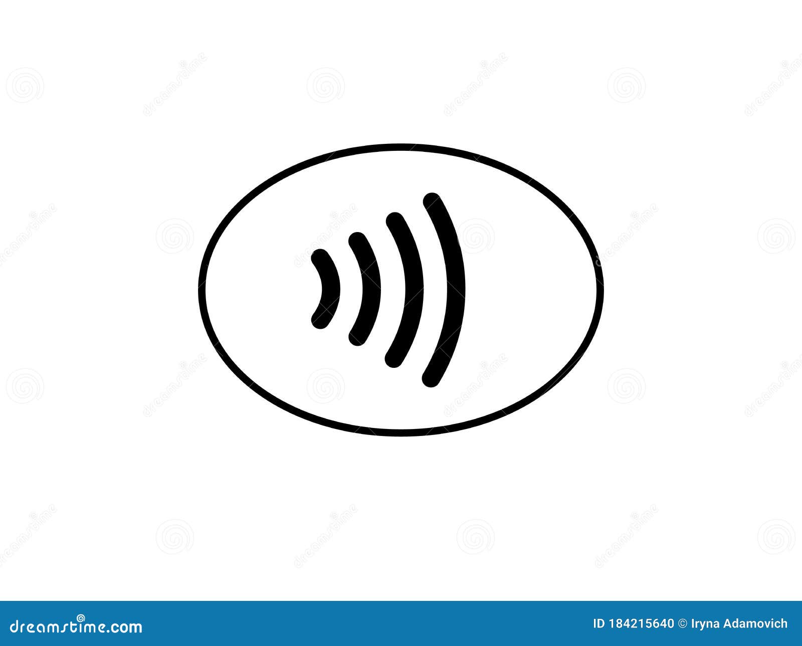 NFC Vector Icon. Simle Wave Sign Isolated on White Stock Vector ...
