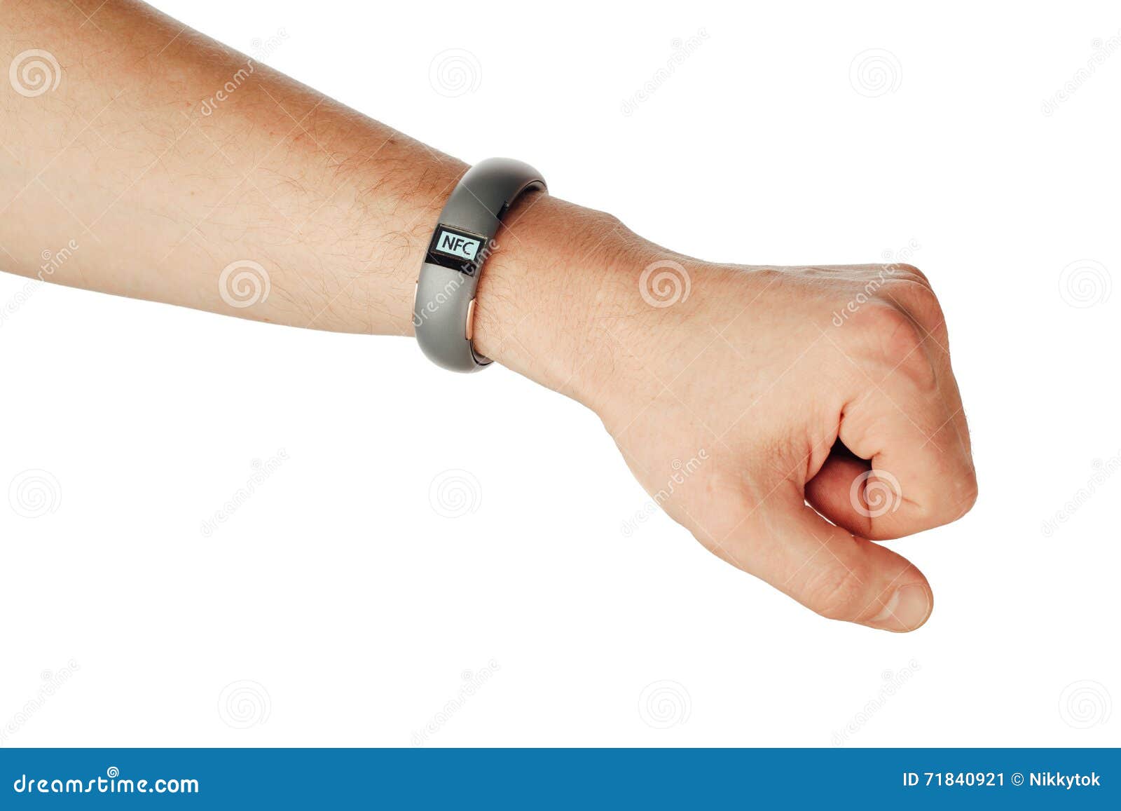 Nfc wristband on hand stock image. Image of communication - 71840921