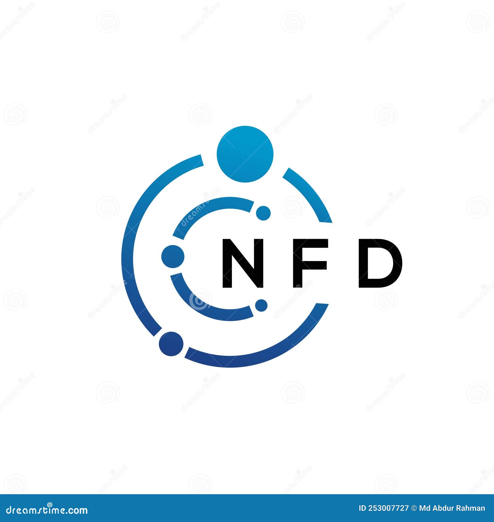 NFD Letter Technology Logo Design on White Background. NFD Creative ...