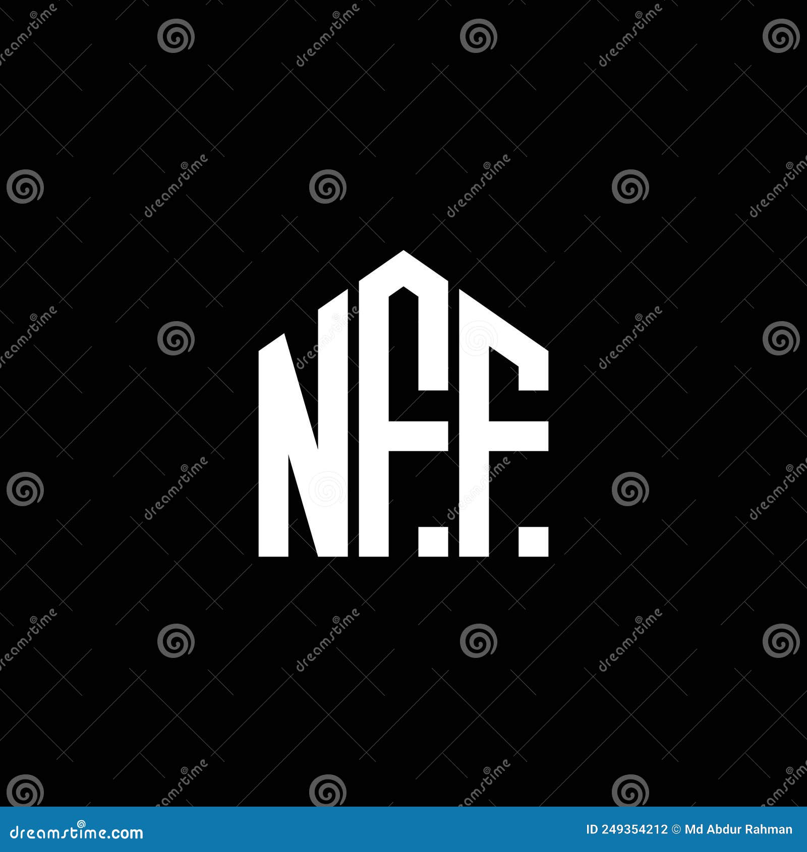 NFF Letter Logo Design On BLACK Background. NFF Creative Initials ...
