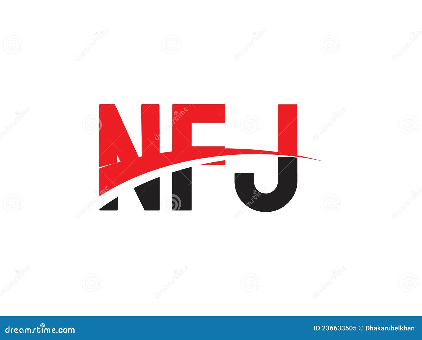 NFJ Letter Initial Logo Design Vector Illustration Stock Vector ...