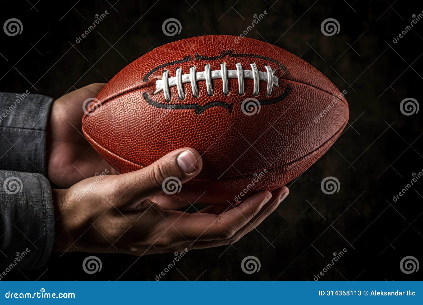 NFL, American Football in Hands. Generative Ai Stock Image - Image of ...