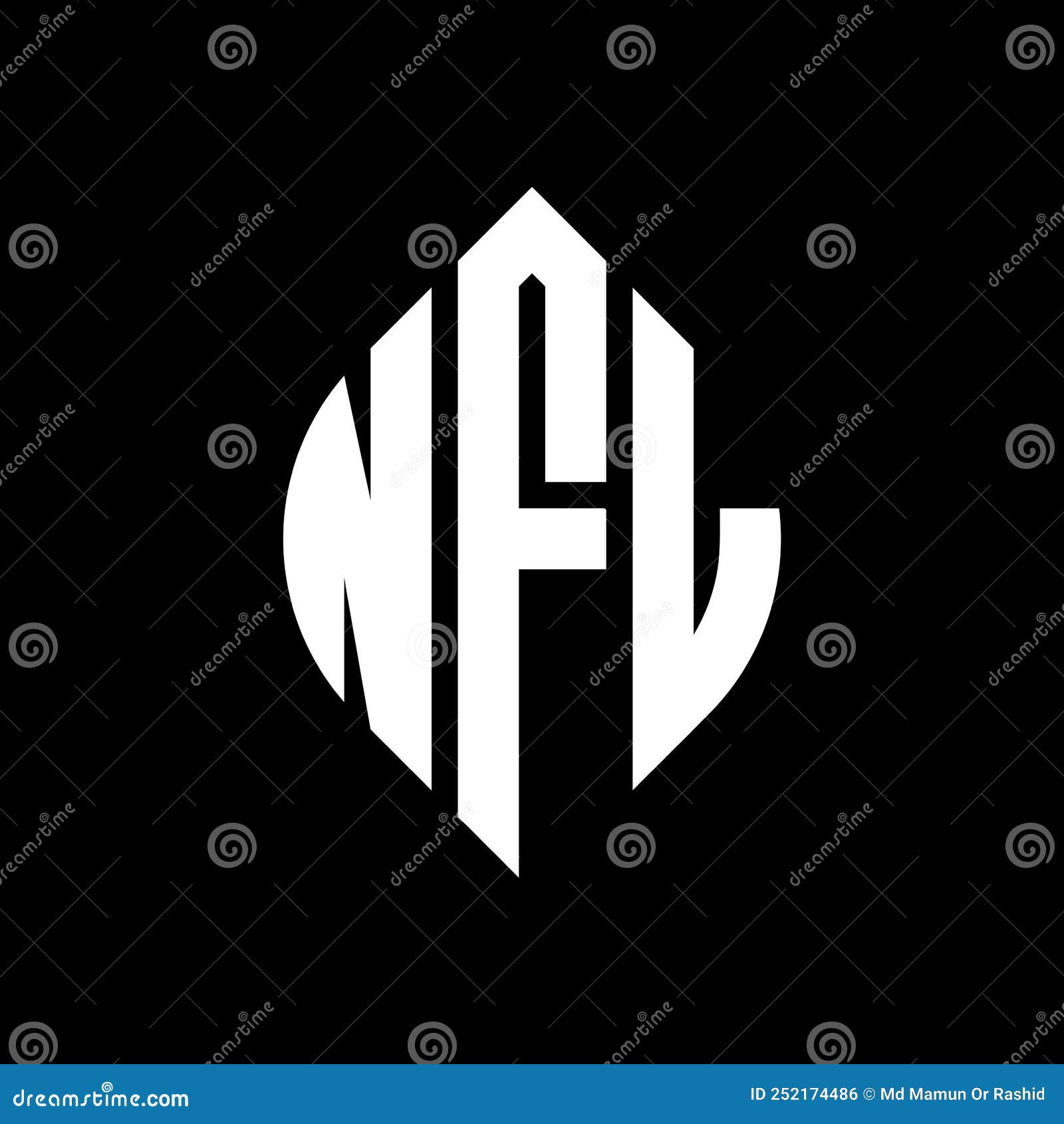 NFL Circle Letter Logo Design with Circle and Ellipse Shape. NFL ...